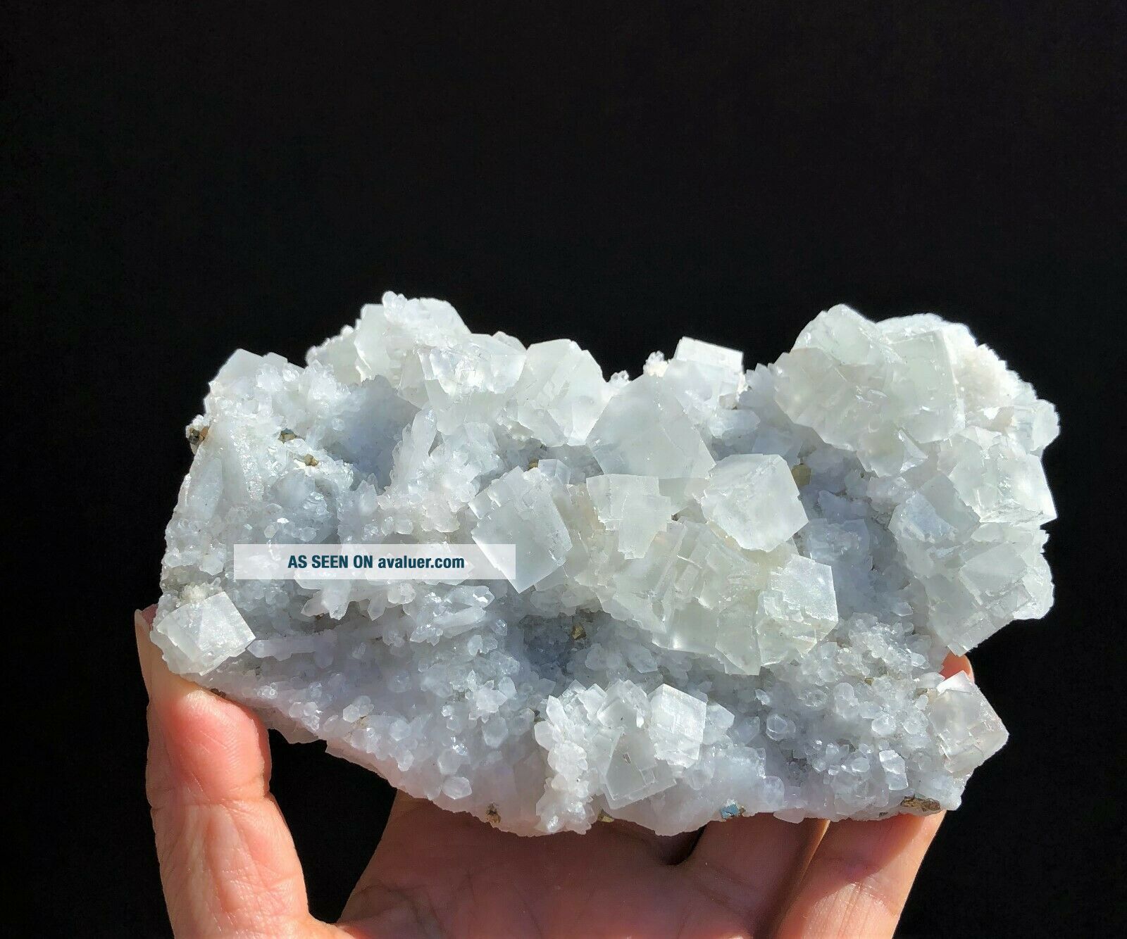 Light Green Fluorite On Quartz Matrix Mineral Display Specimen From ...