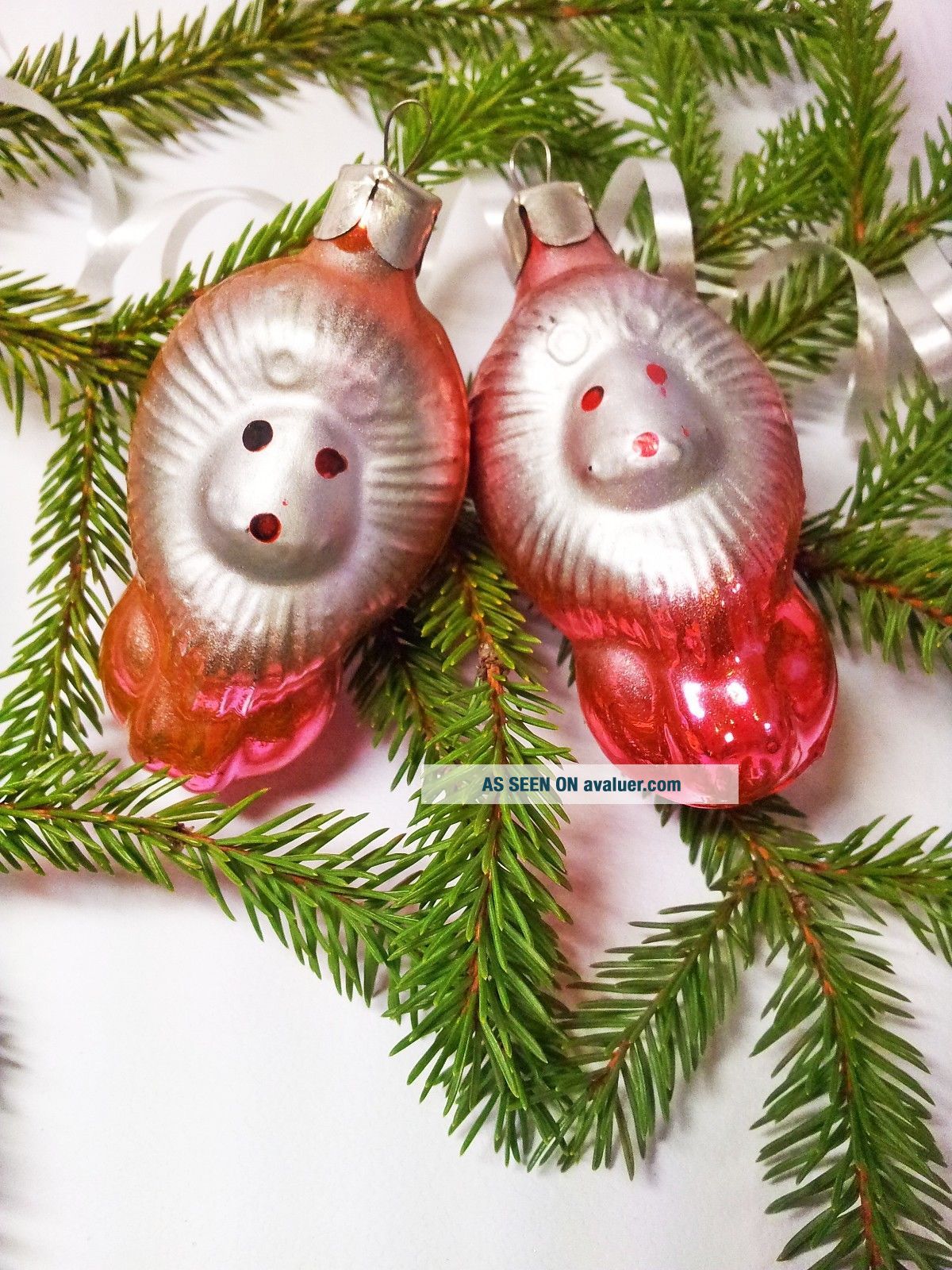 Vintage Russian USSR Glass Ornaments 2 Lions Christmas Year Tree ...