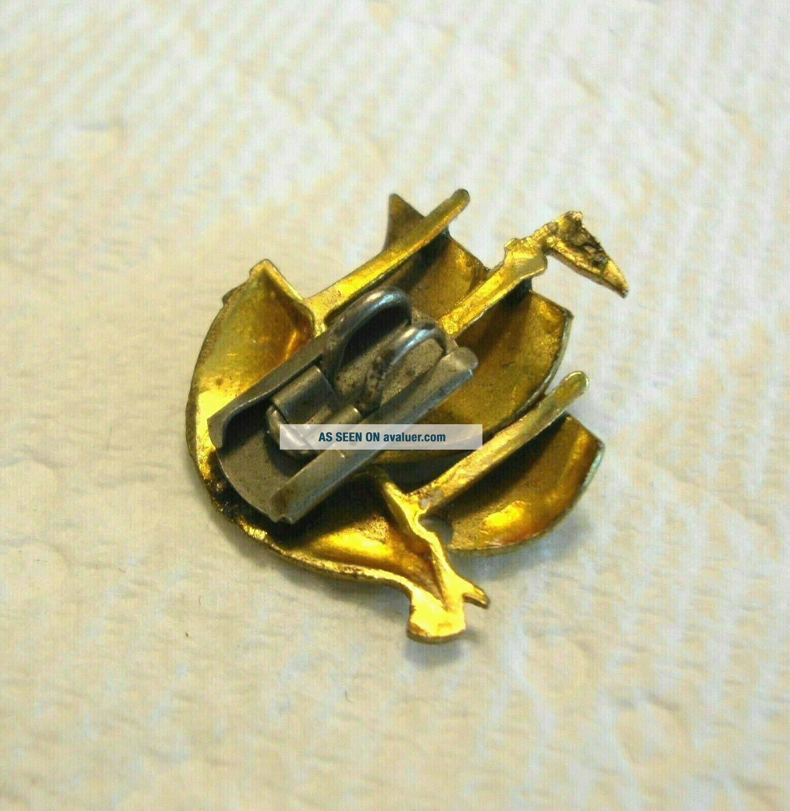 Vintage Realistic Spanish Sailing Ship Button 7/8 " Damascene | #4981775