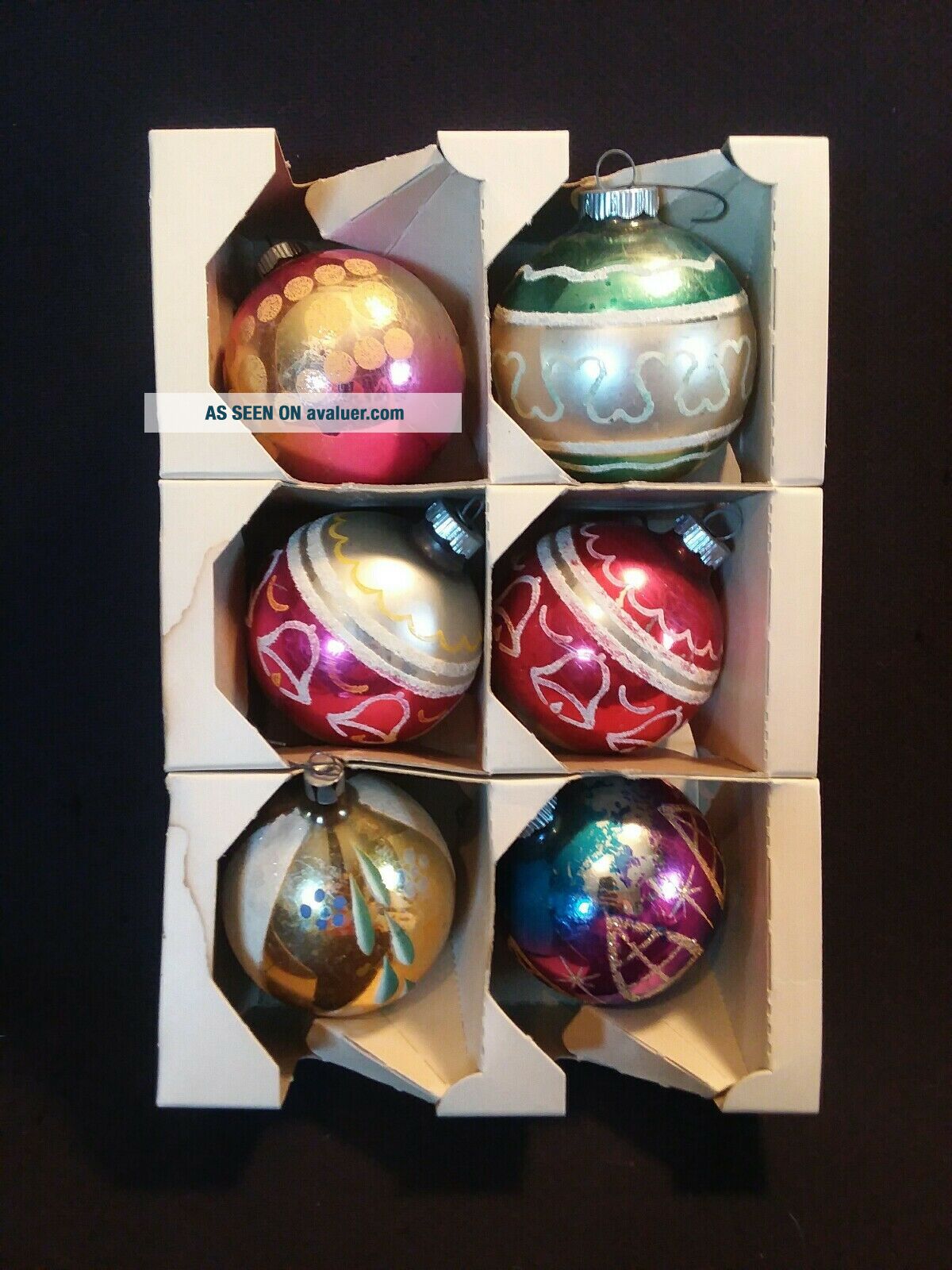 Vintage Max Eckhardt & Sons Shiny Brite Glass Christmas Tree Ornaments ...