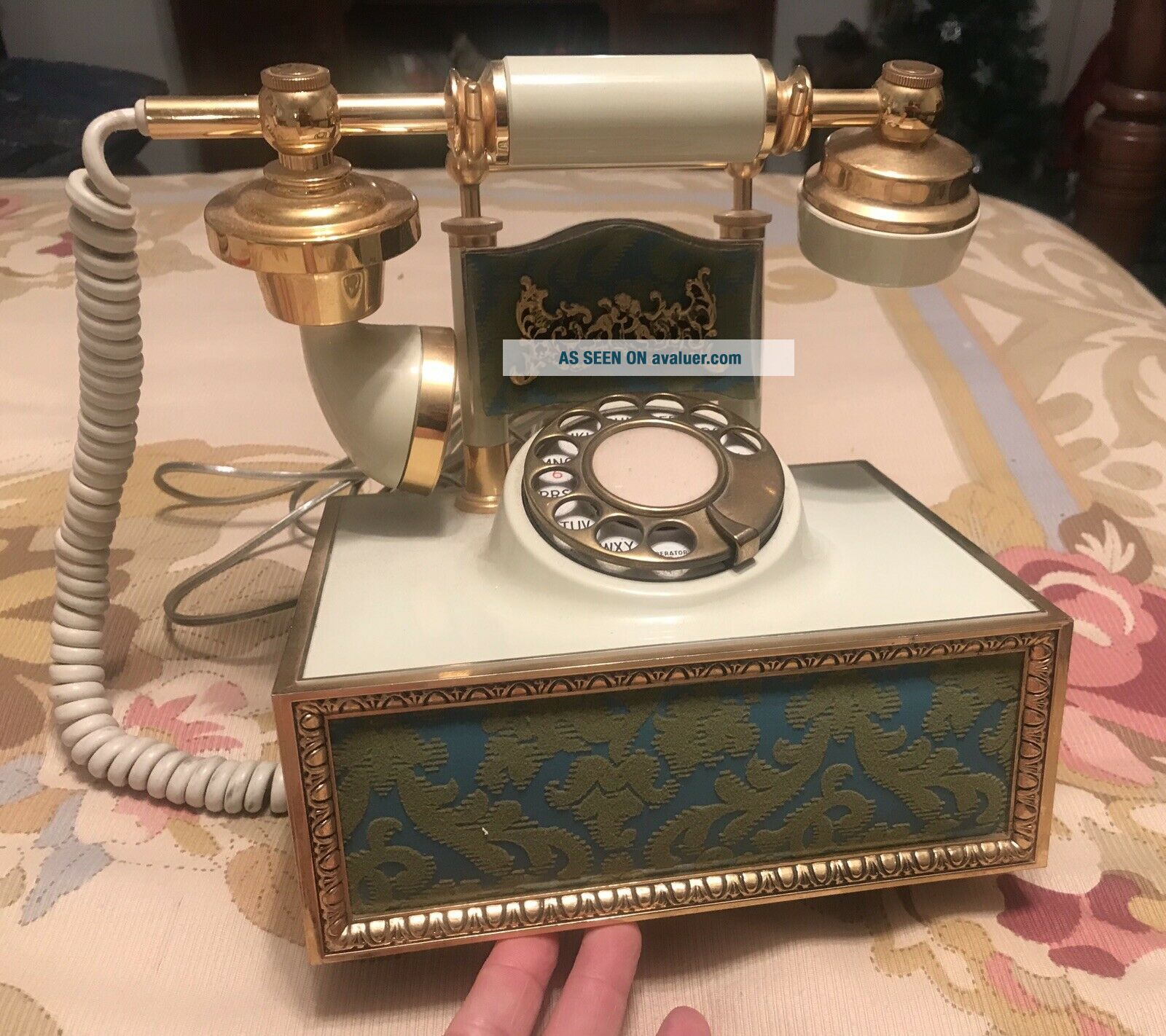Vintage Ornate Hollywood Regency French Style Rotary Dial Desk Table ...