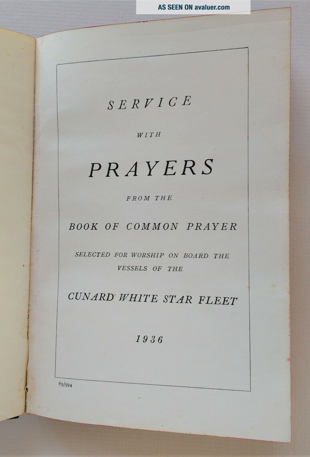 Cunard White Star Line - Fleet Divine Service Book, 1936 | #4993740