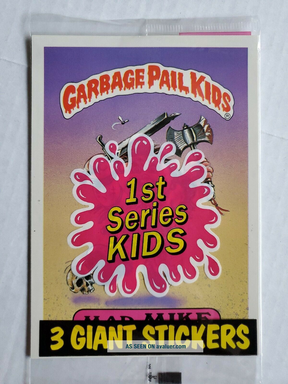 1986 1st Series Garbage Pail Kids Giant Stickers ADAM BOMB Package ...