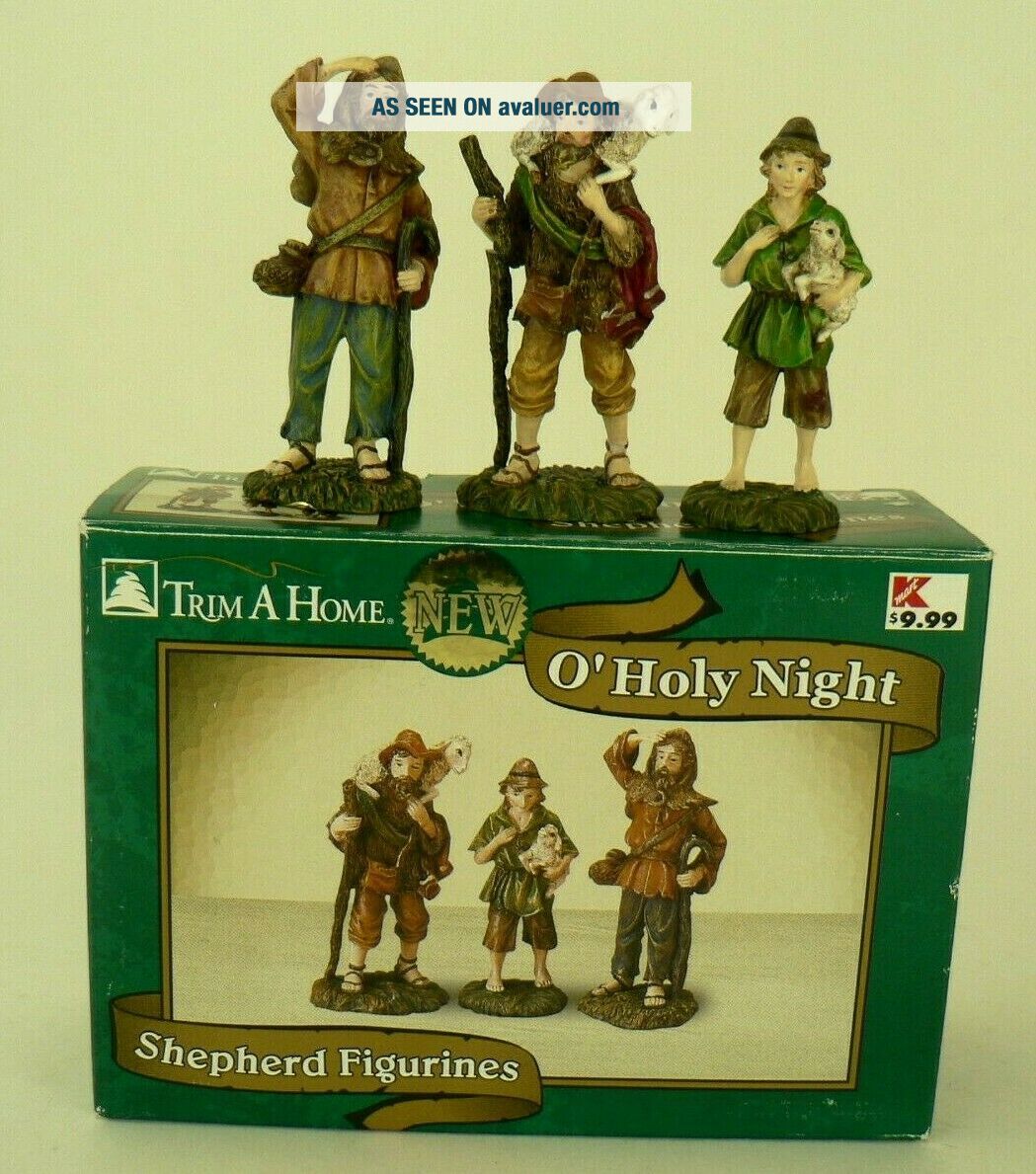 O Holy Night 3 Shepherds Christmas Nativity Set KMart Trim A Home 3. 5 ...