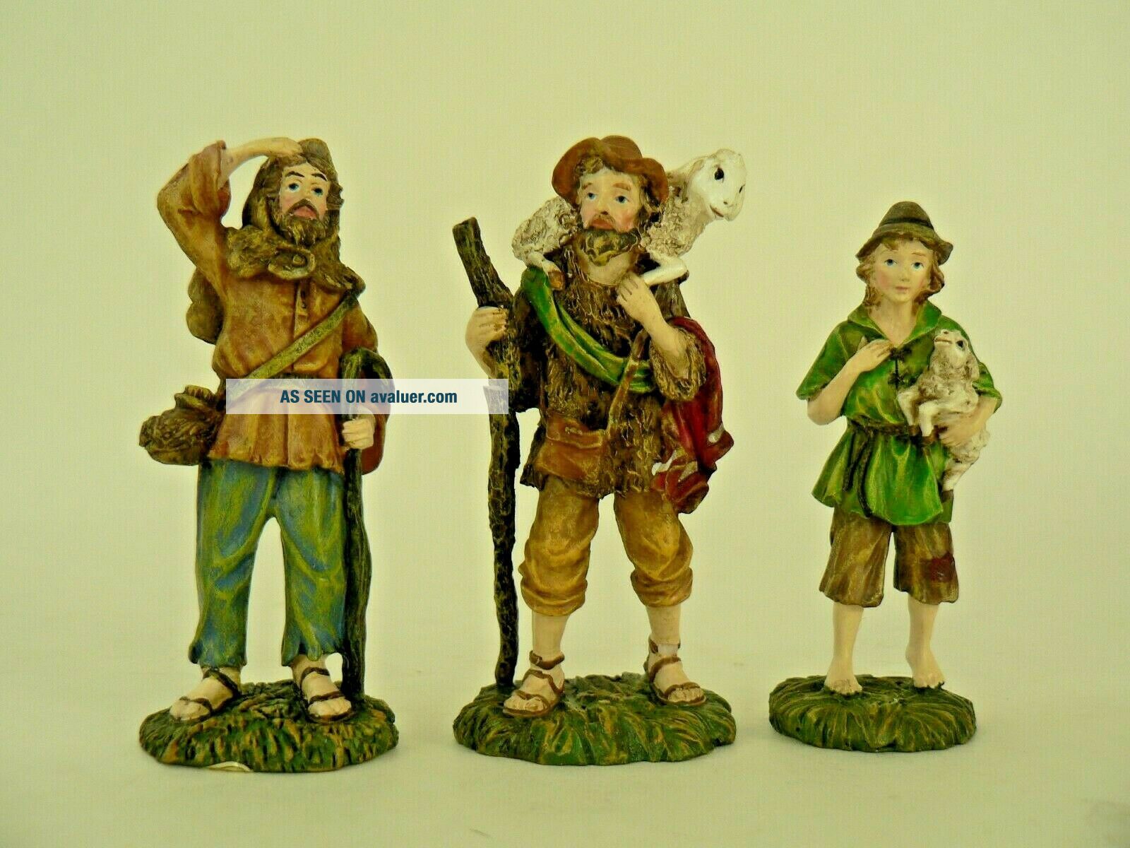 O Holy Night 3 Shepherds Christmas Nativity Set KMart Trim A Home 3. 5 ...