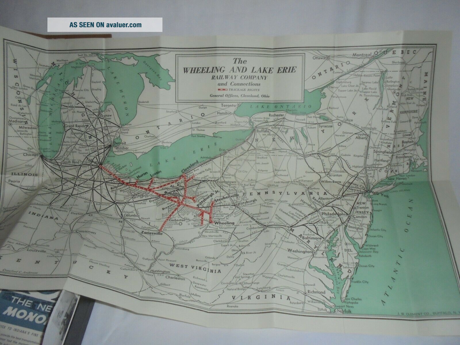 Vintage Map Of The Wheeling And Lake Erie Railway System | #4916272