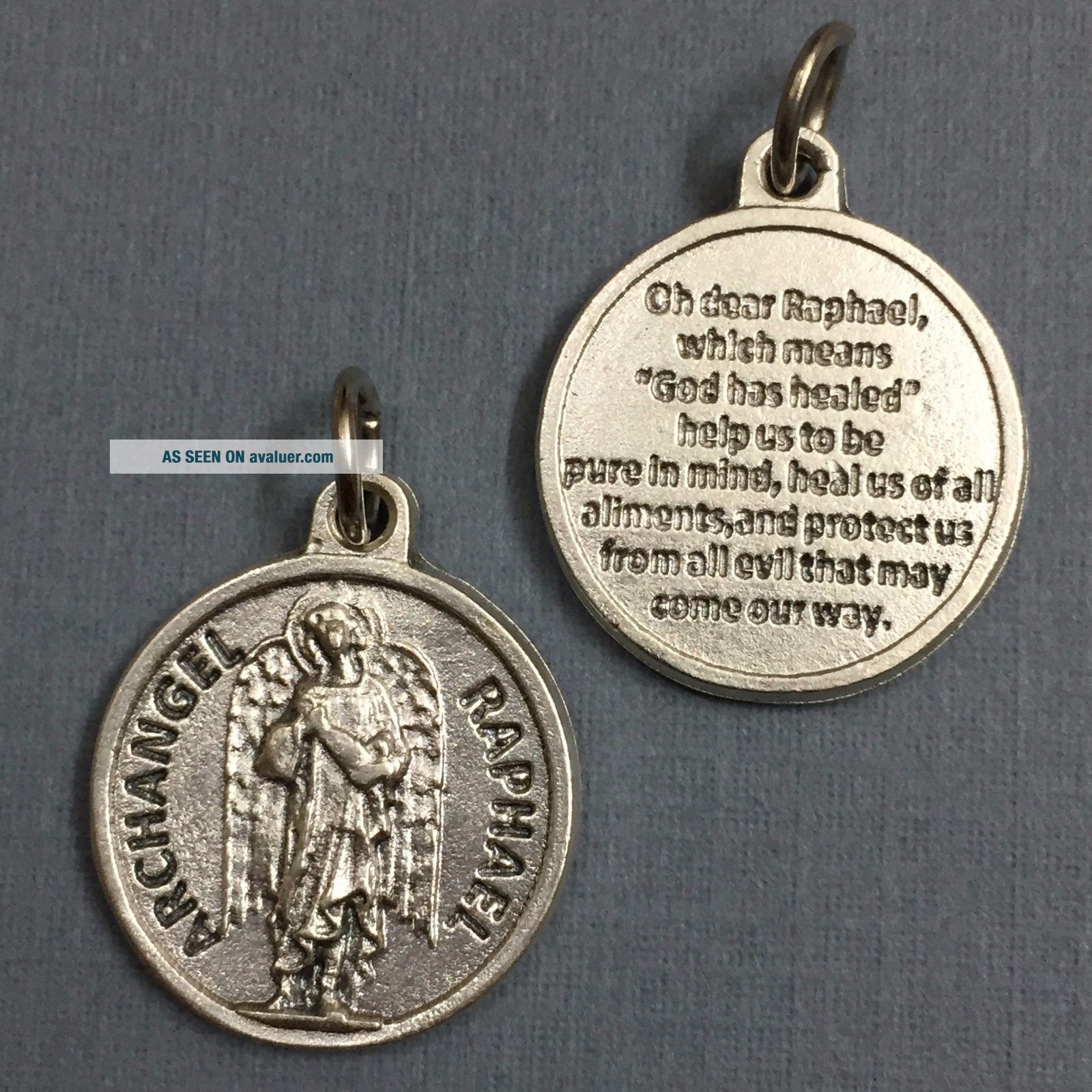 Archangel Raphael Protection Medal Pendant With Prayer Religious ...