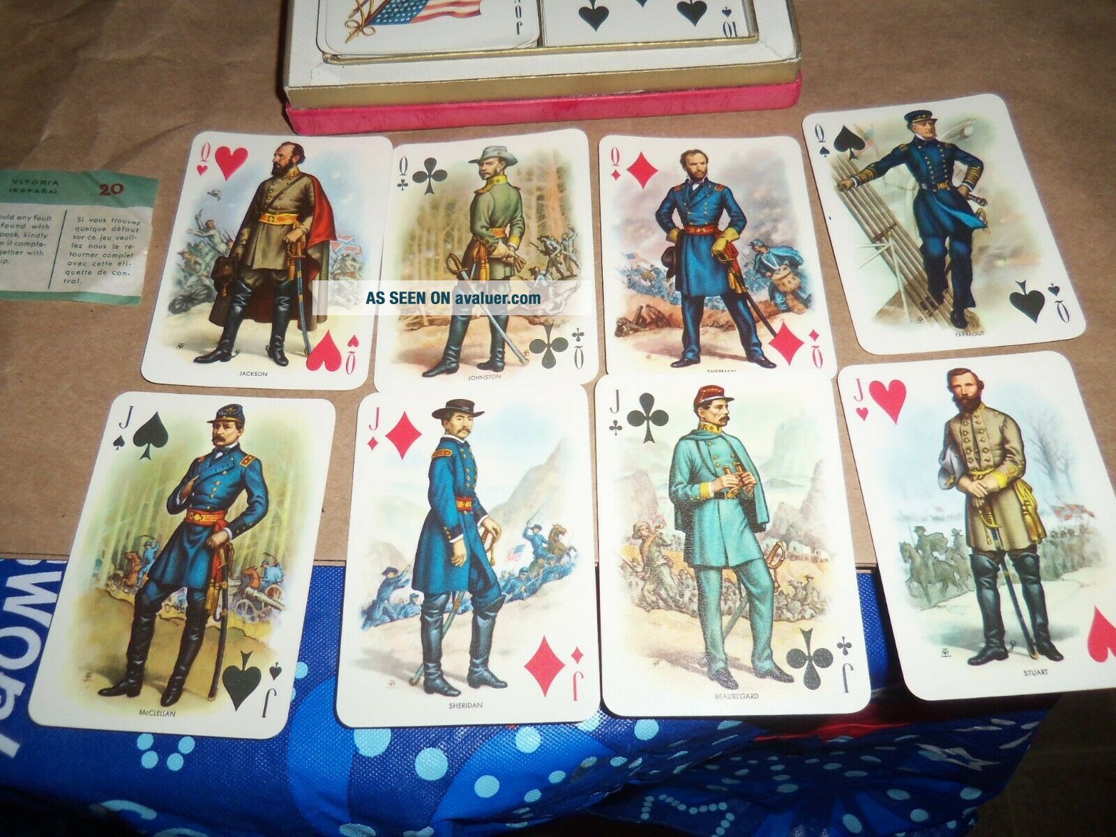 AMERICAN CIVIL WAR PLAYING CARDS First Centennial H FOURNIER MADE IN ...
