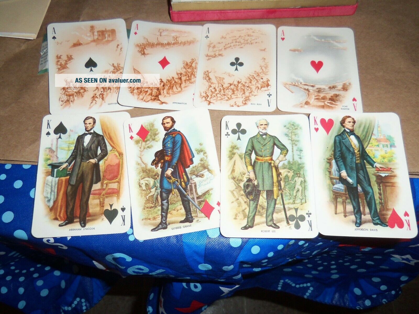 AMERICAN CIVIL WAR PLAYING CARDS First Centennial H FOURNIER MADE IN ...