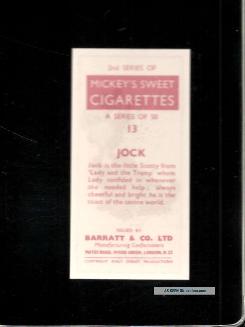 1957 BARRATT WALT DISNEY CHARACTERS 2ND SERIES 13 JOCK NMMT SET BREAK ...