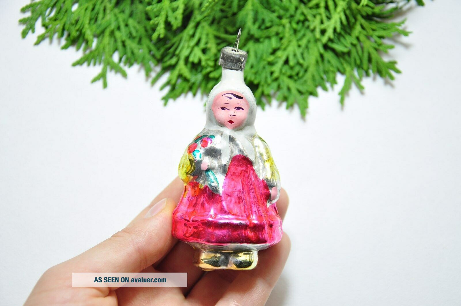 Rare Baby Girl Vintage Russian USSR Glass Christmas Ornament Decoration ...