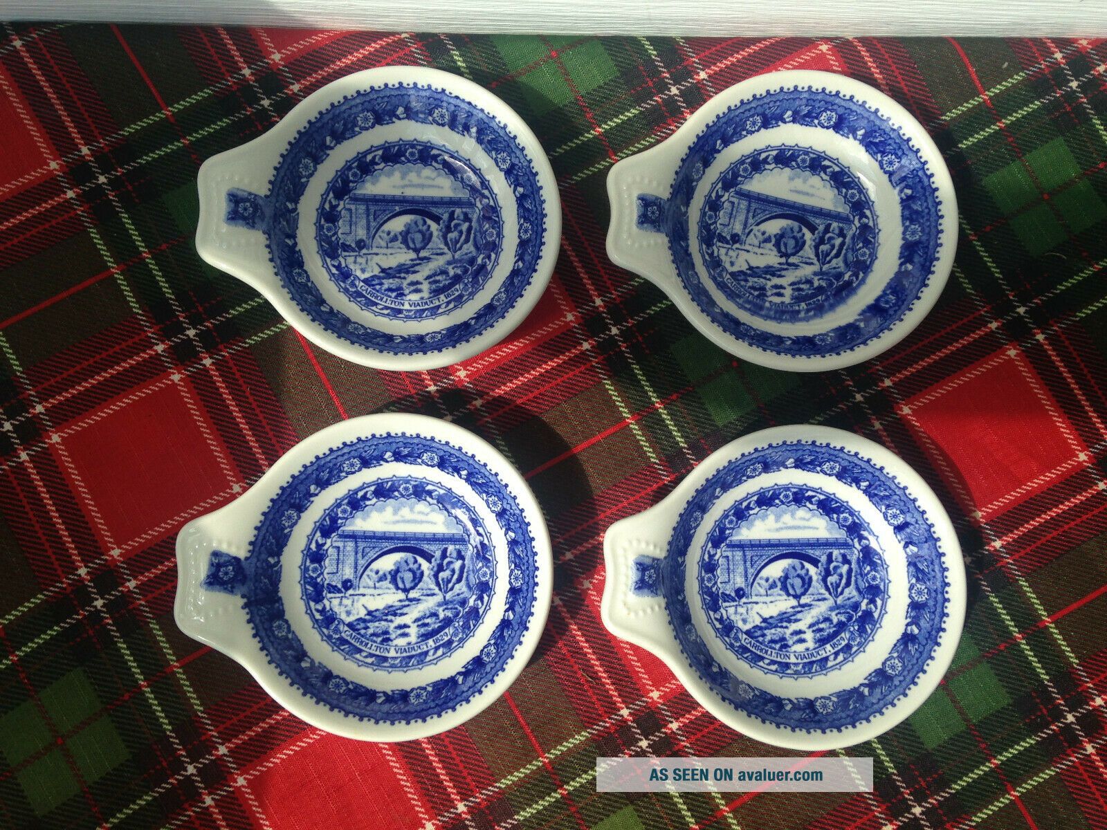 (4) B&O Railroad Shenango China Tab Handle Bowls - - Carrolton Viaduct ...