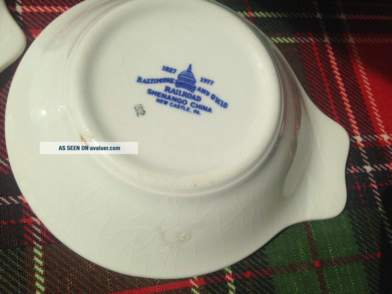 (4) B&O Railroad Shenango China Tab Handle Bowls - - Carrolton Viaduct ...