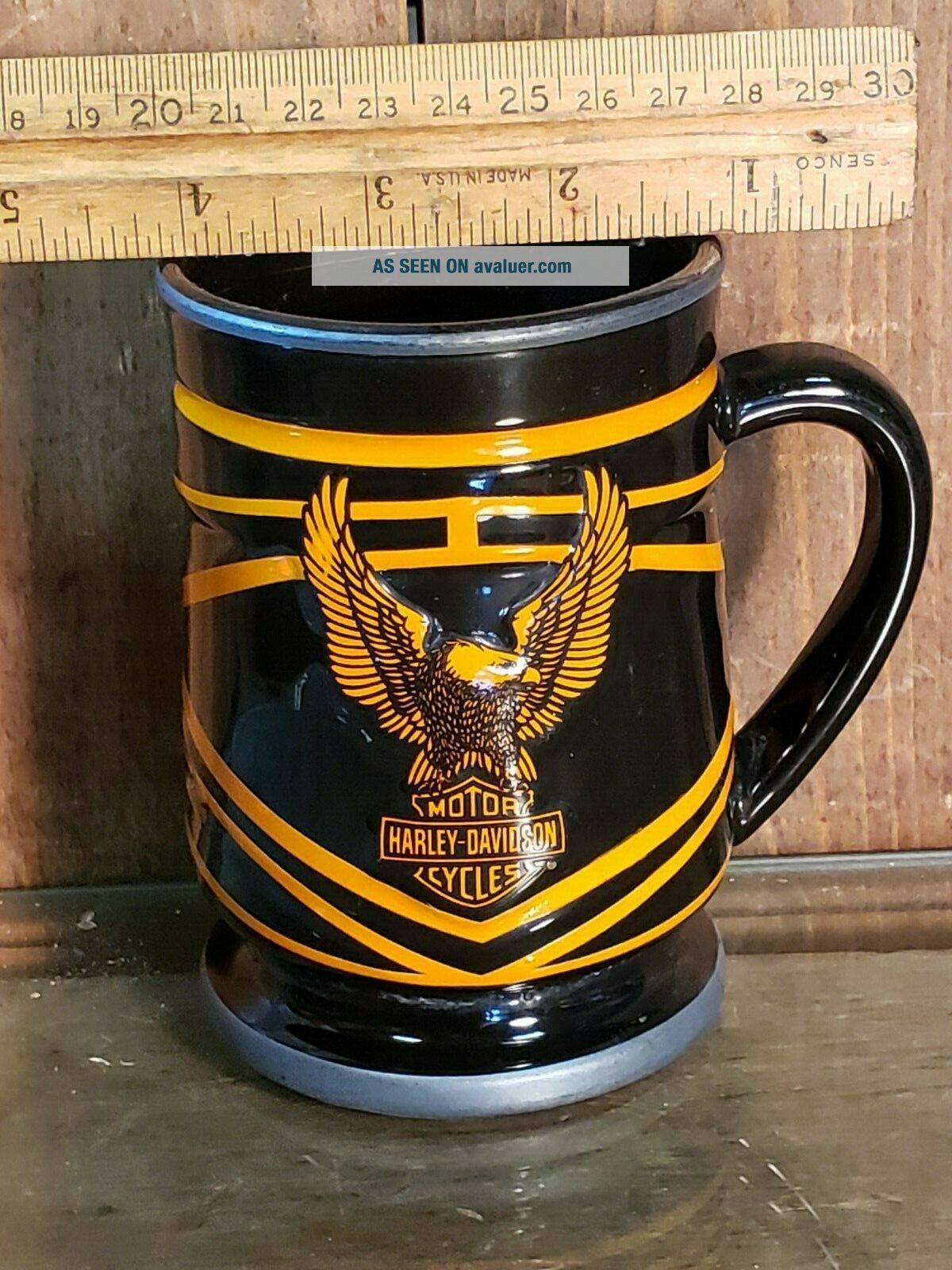 Harley Davidson Eagle Licensed Ceramic Coffee Mug Black And Orange ...