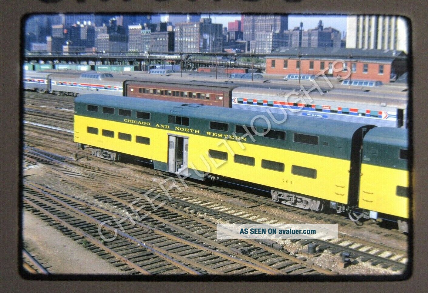 ' 74 Kodachrome Photo Slide CNW 704 Double Decker Passenger Car 1X16 ...
