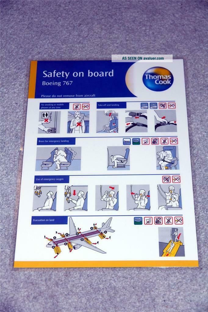 THOMAS COOK AIRLINES BOEING 767 SAFETY CARD | #4976768