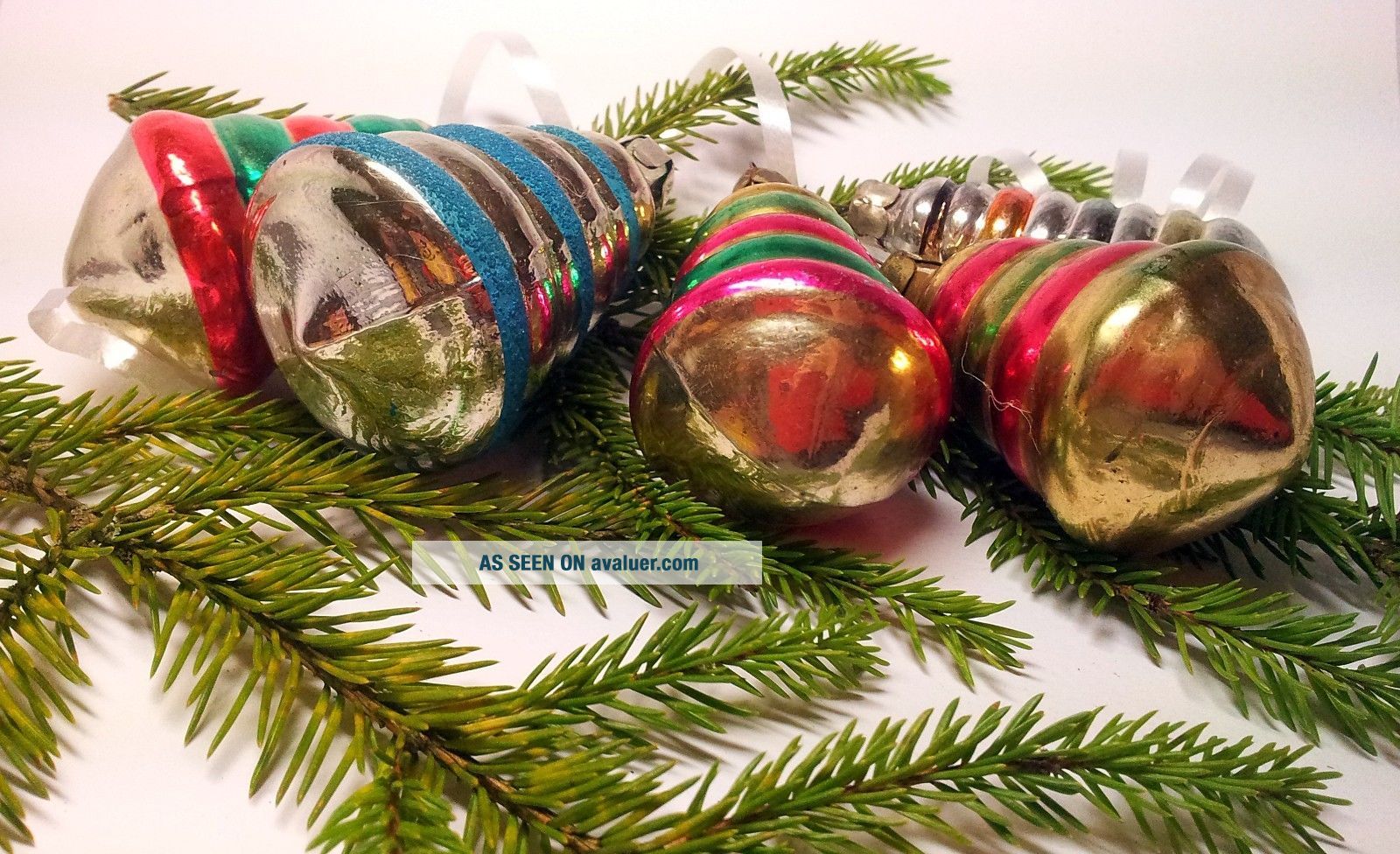 Russian USSR 5 Glass Ornaments Whirlabouts Christmas Year Tree ...