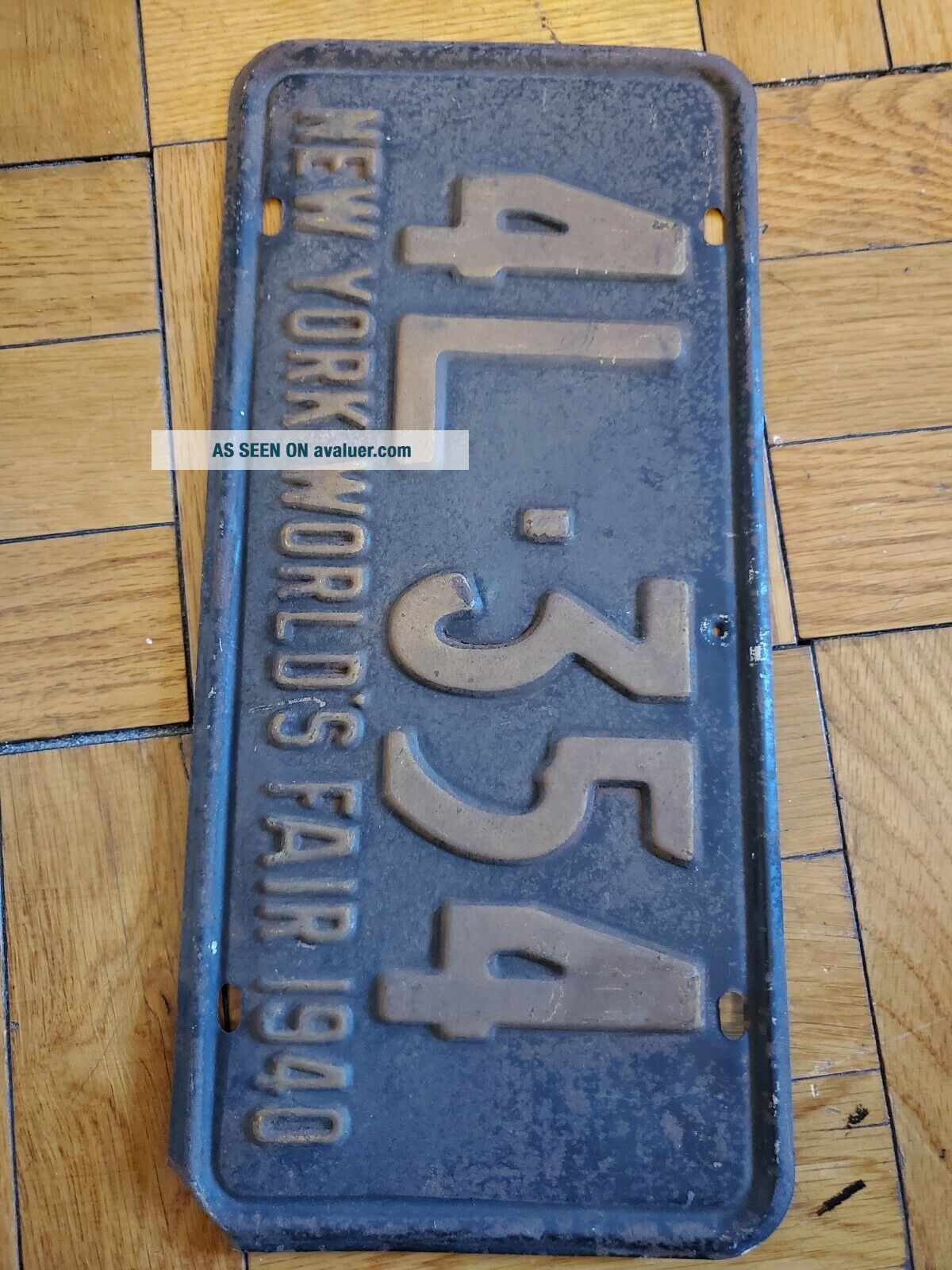 VINTAGE 1940 LICENSE PLATE ANTIQUE OLD EARLY YORK WORLDS FAIR USA NR ...