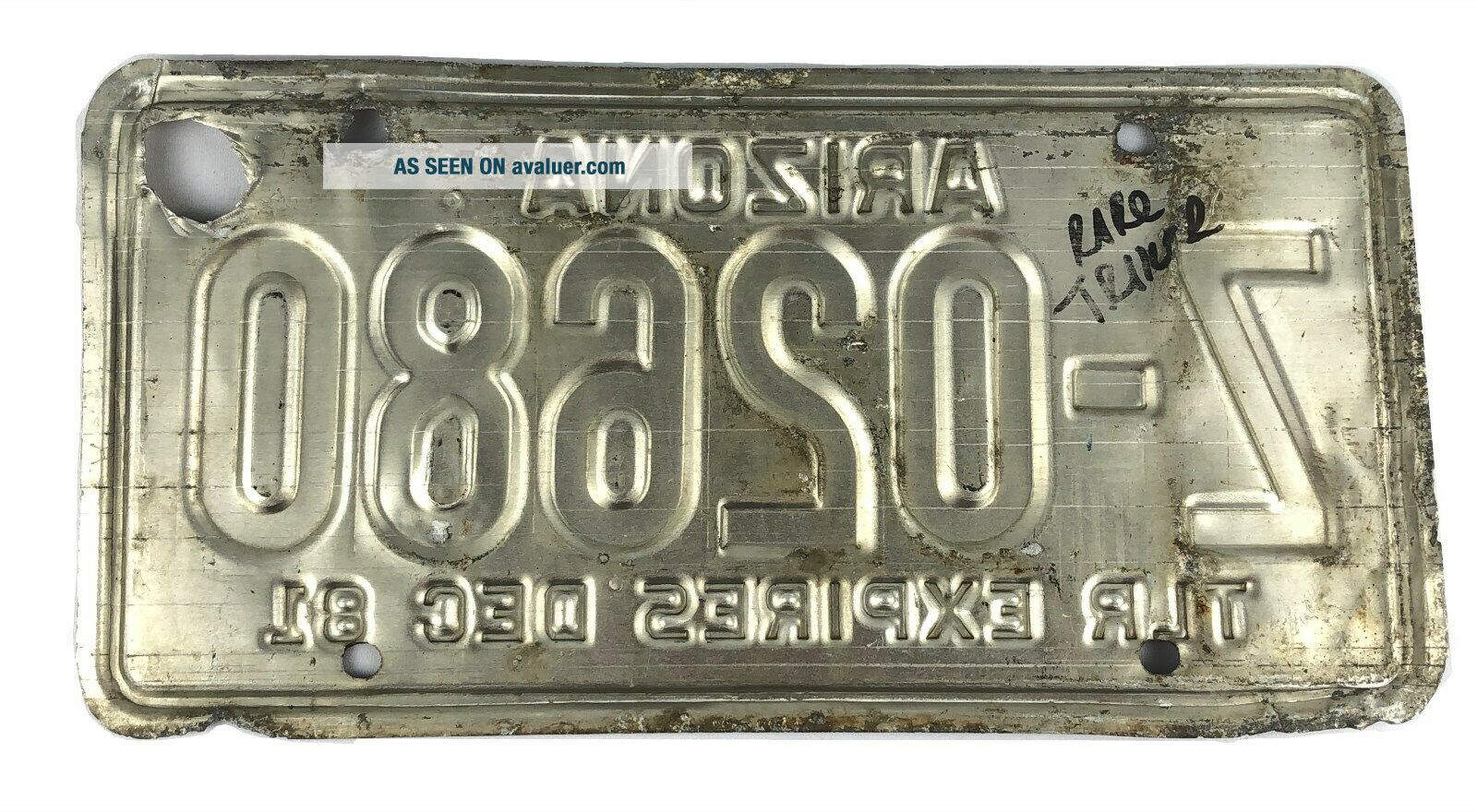 Arizona 1981 FIVE YEAR TRAILER License Plate Z - 02680 | #5069266