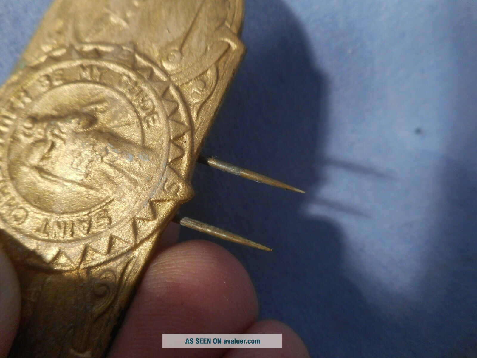 Vintage Saint Christopher Be My Guide Visor Pin Badge | #5122954