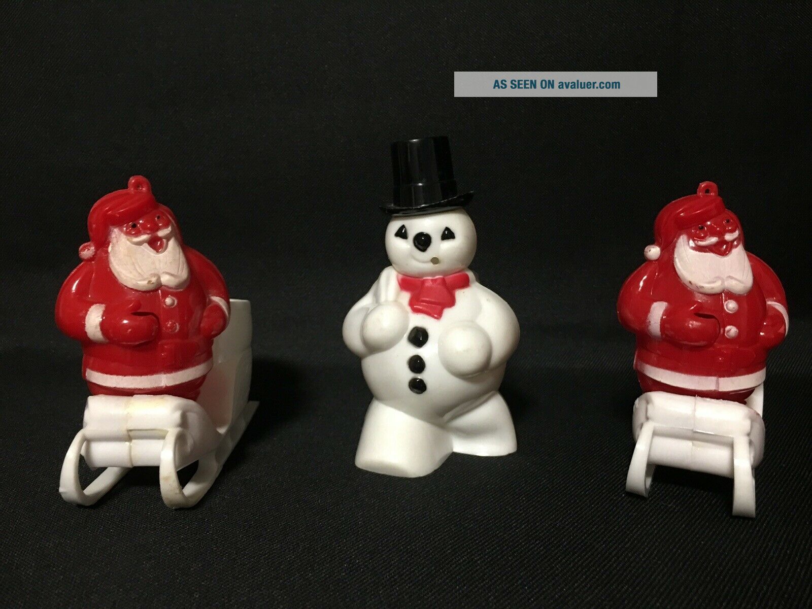 Vintage Christmas Rosbro Snowman And 2 Rosen Santa On Sleigh Candy ...