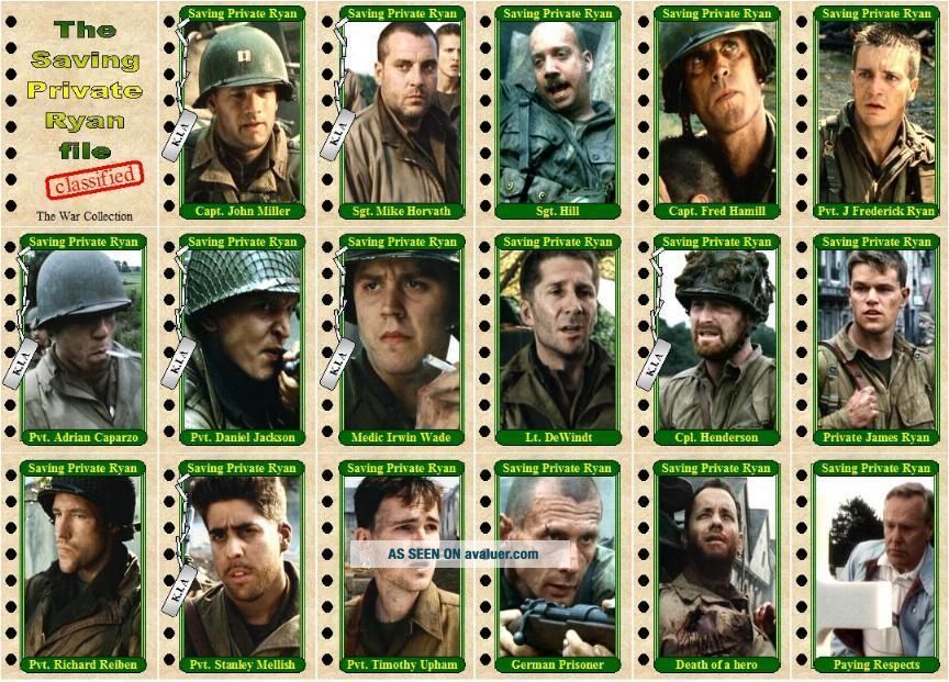 Saving Private Ryan Movie Trading Cards Tom Hanks Matt Damon D - Day ...