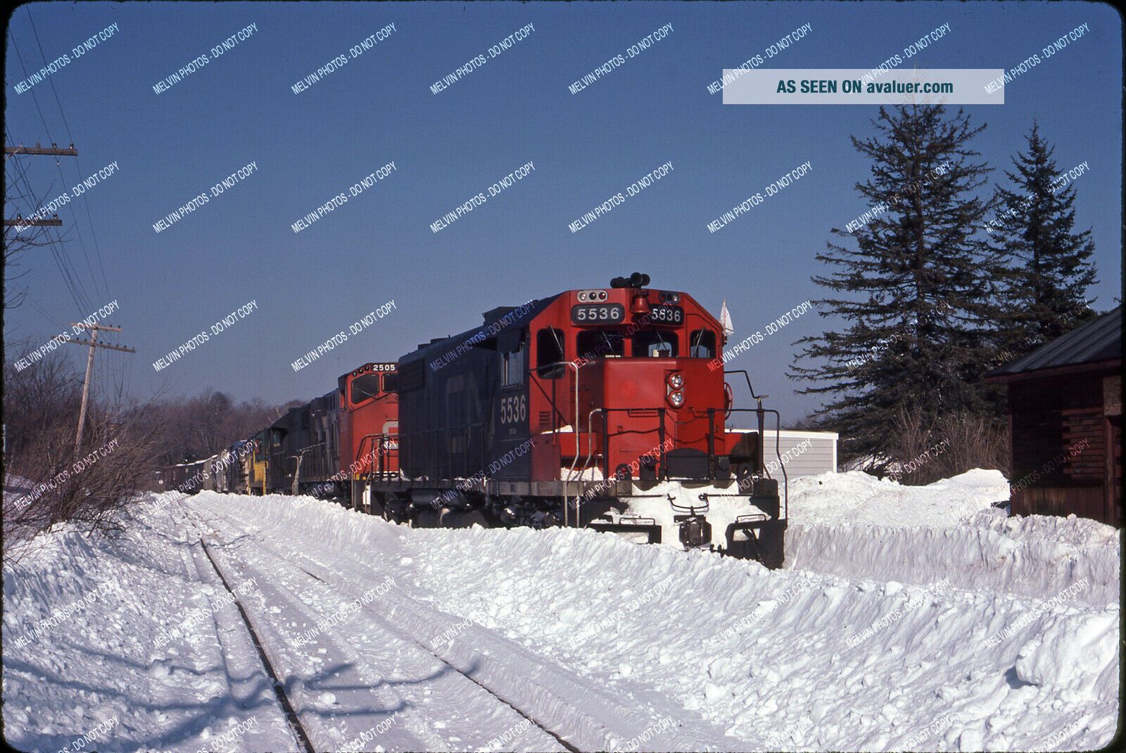 ORIG SLIDE Canadian National GP38 - 2 5536 Running Twelve Hours Late ...