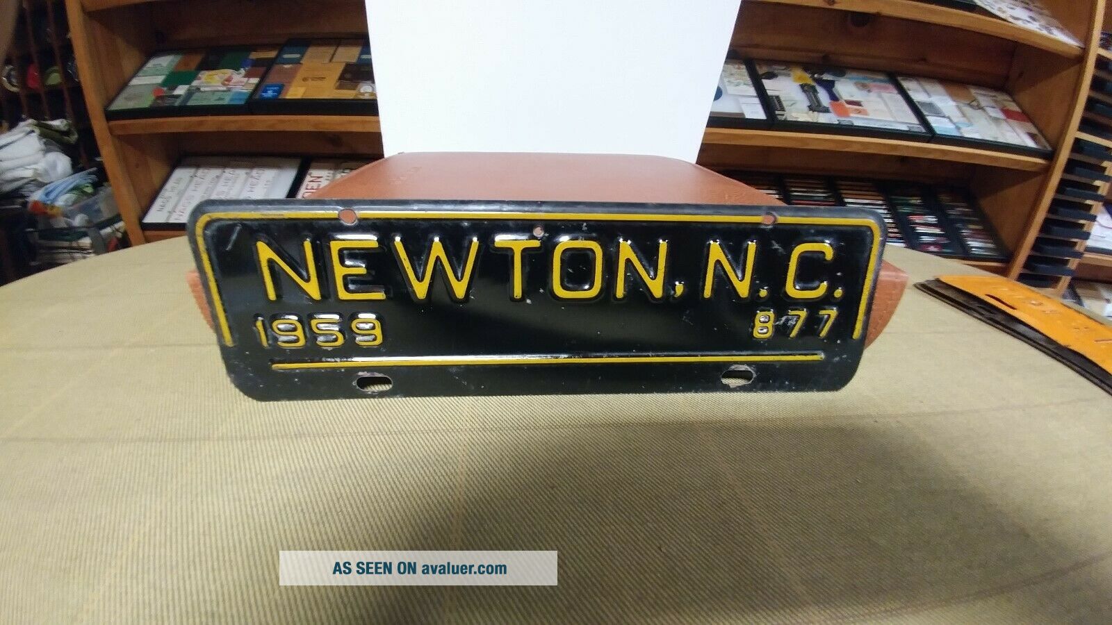 1959 Newton North Carolina NC City License Plate 877 | #5121808