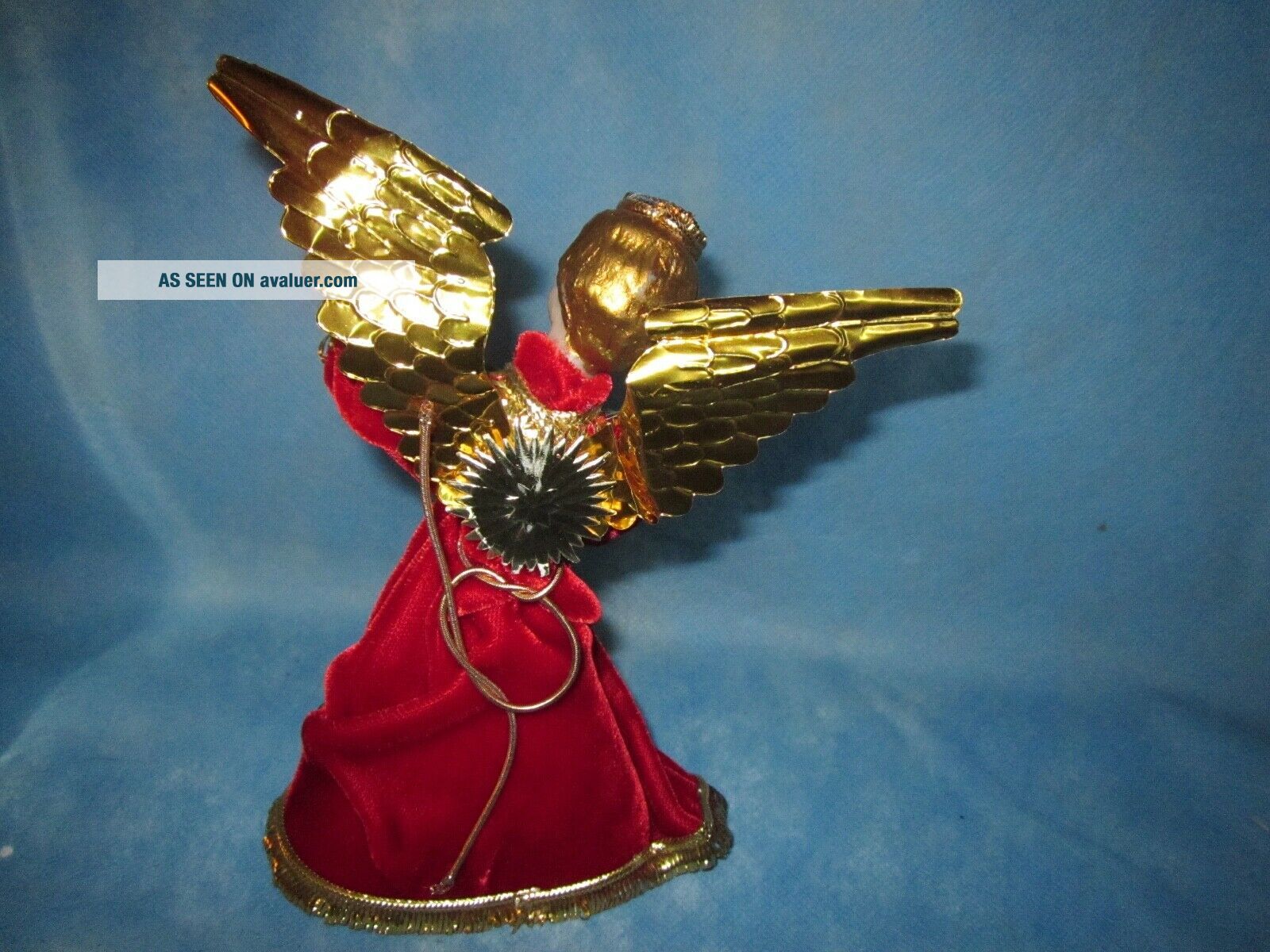 Vintage Koestel W Germany Velvet Wax Angel Mandolin Christmas Tree ...