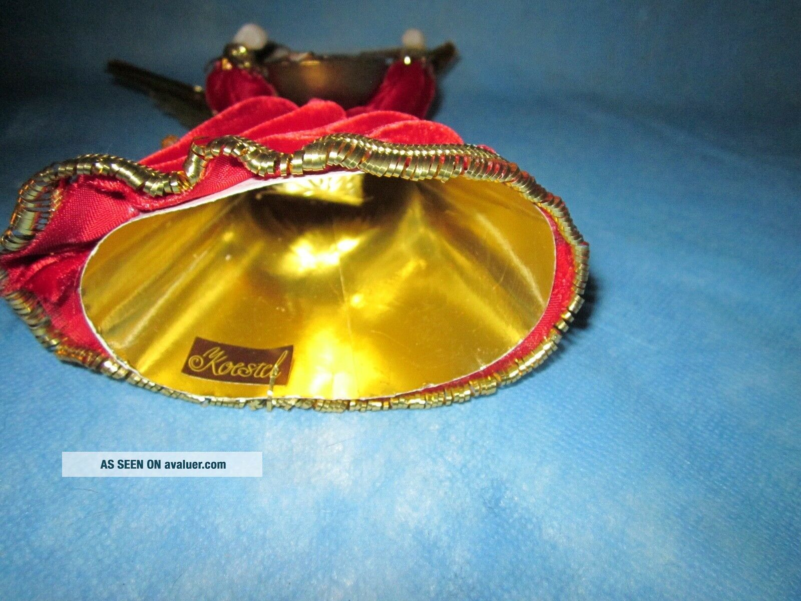 Vintage Koestel W Germany Velvet Wax Angel Mandolin Christmas Tree ...