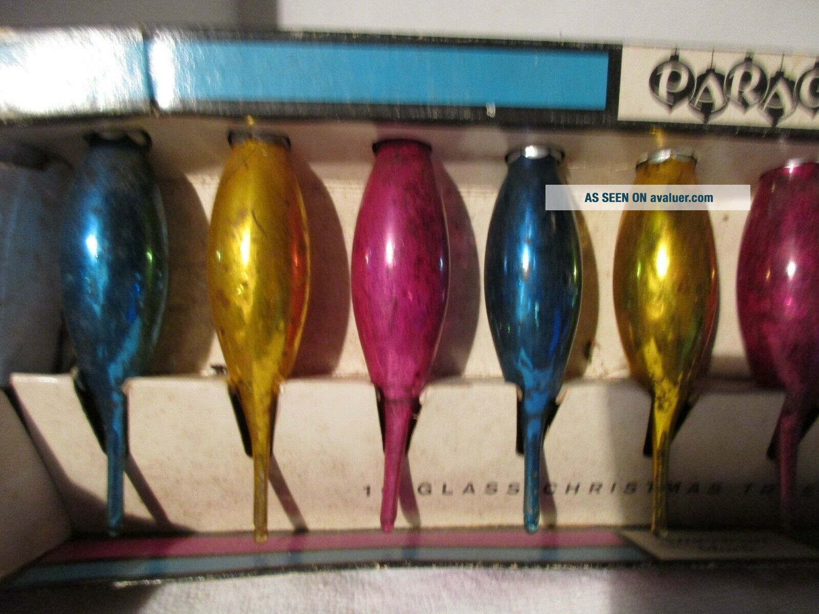 Vintage Paragon Needle Style Glass Christmas Ornaments Holiday ...