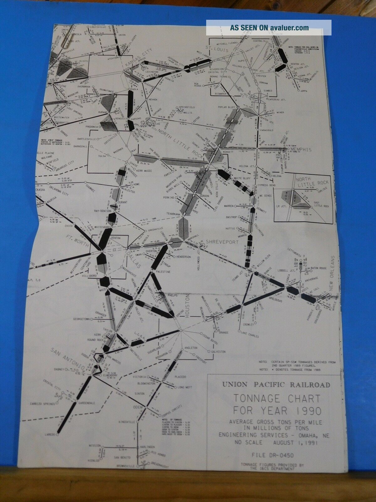 Map Union Pacific Railroad Tonnage Chart For 1990 File DR - 0450 Map ...