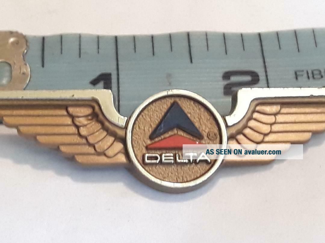 Vintage Plastic Delta Air Lines Badge Jr Pilot Flight Attendant Wings ...