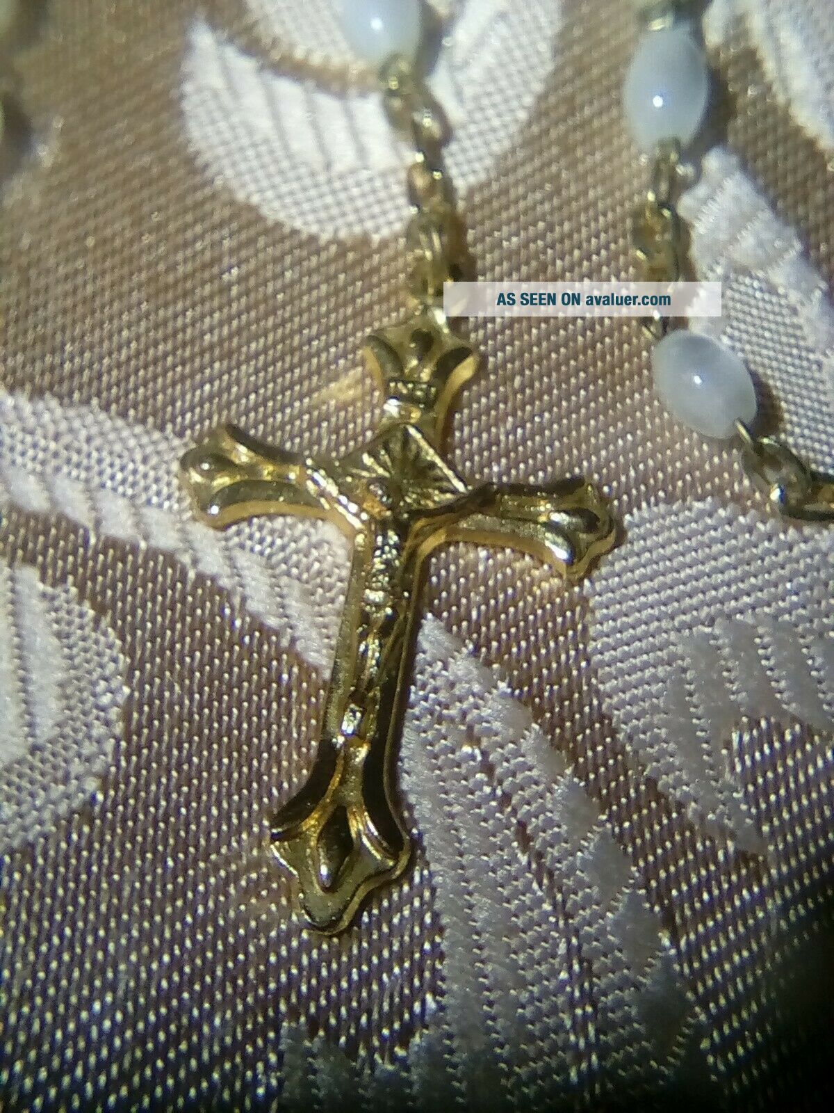 VINTAGE Glass Beads Crucifix Cross Jewelry | #5199959