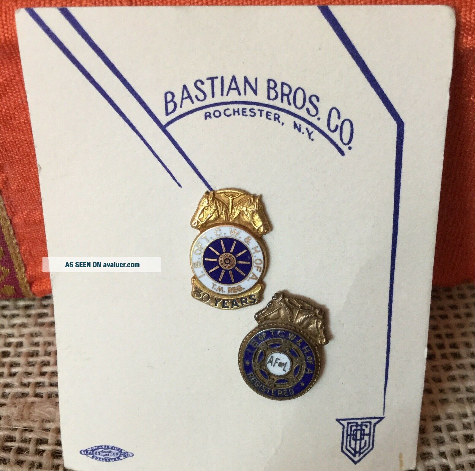 AF Of L International Brotherhood Of Teamsters 2 Pins 1 30 Year & 1 ...