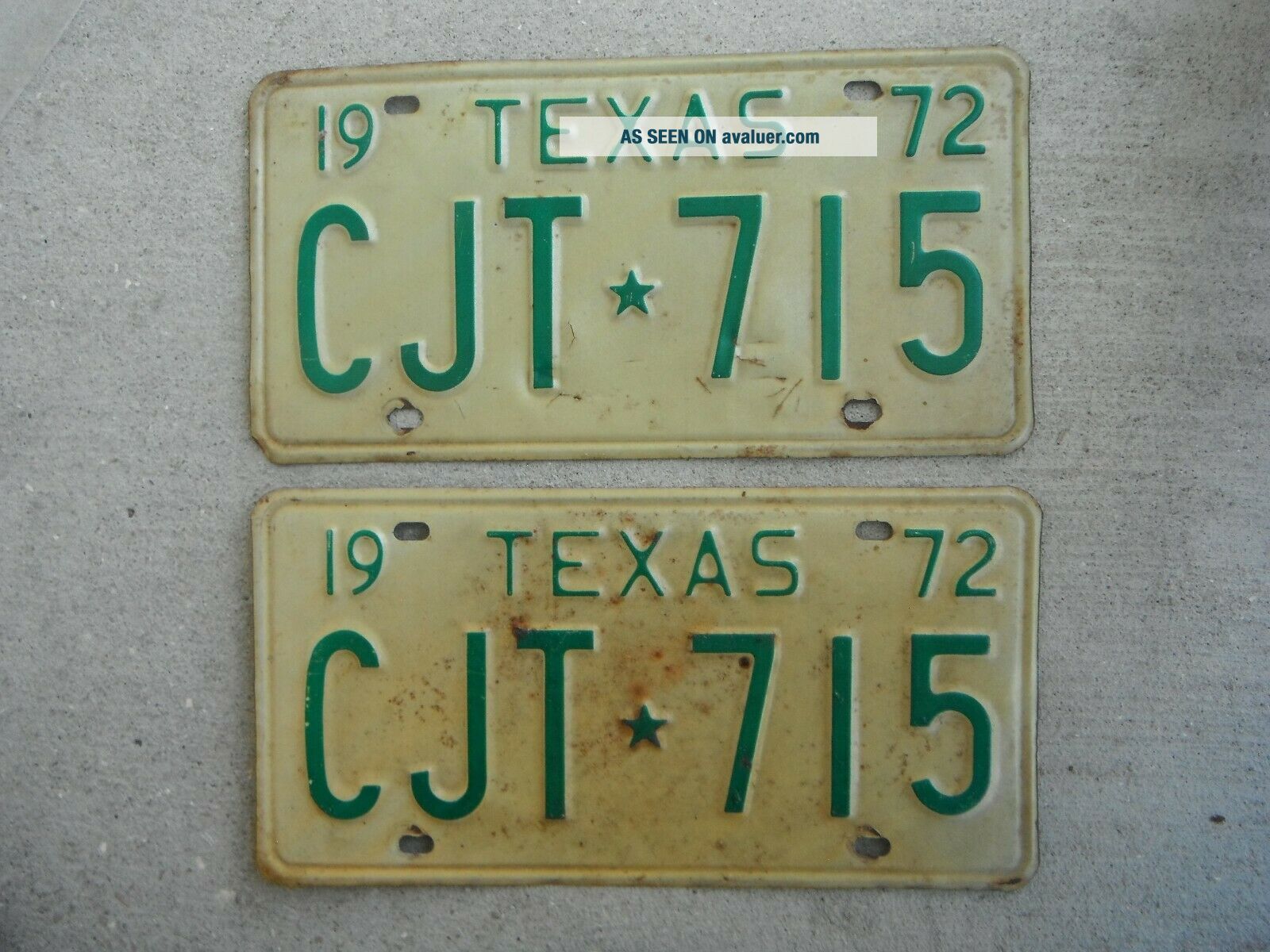 Pair 1972 Texas License Plate Tag | #5197011