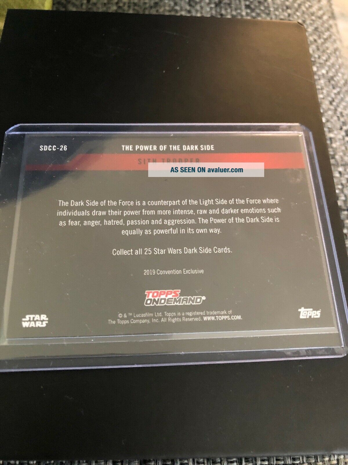 SDCC 2019 Exclusive Topps Star Wars Power Of The Dark Side Sith Trooper ...