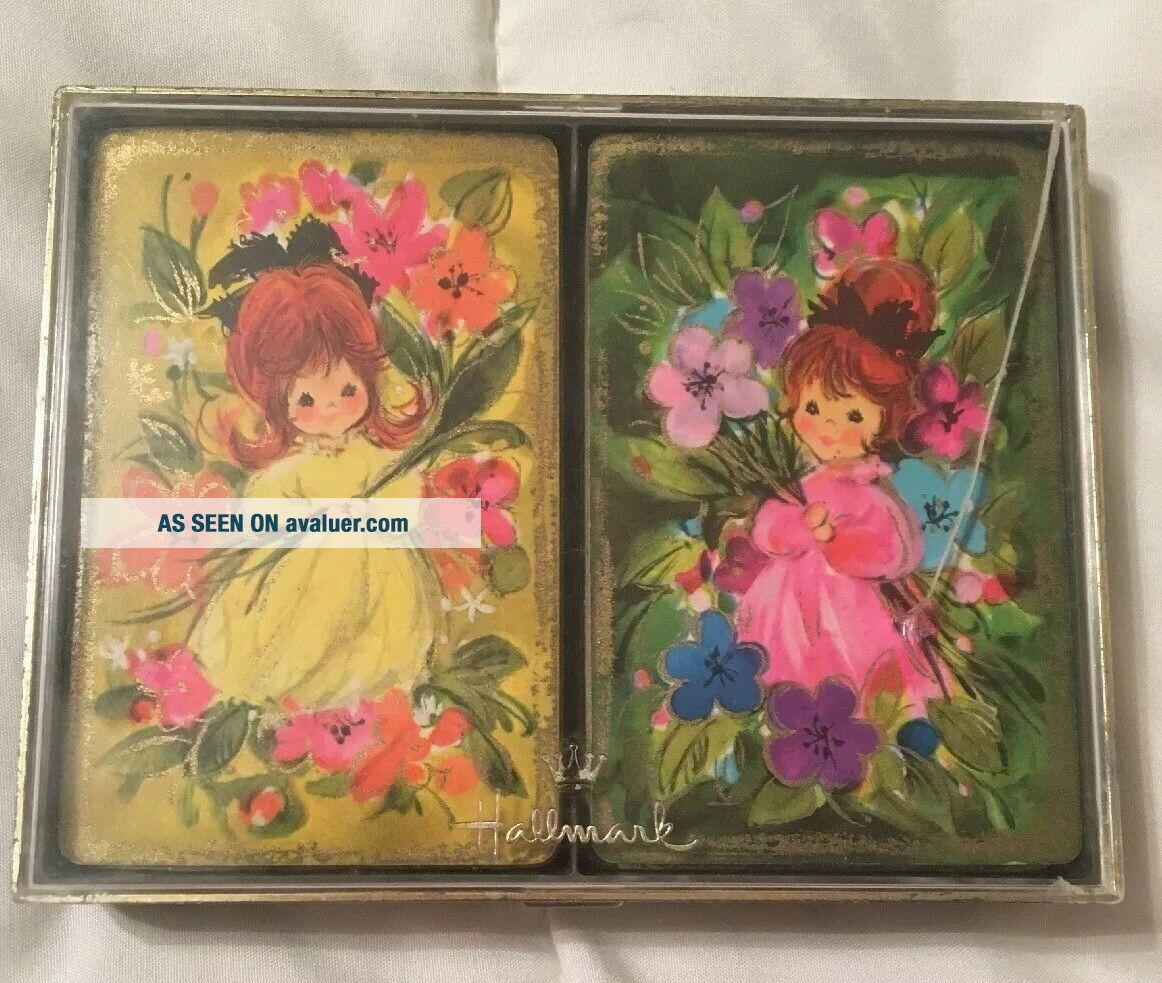 Hallmark Vintage Bridge Playing Cards In Case 2 Decks Loverlies Missing ...