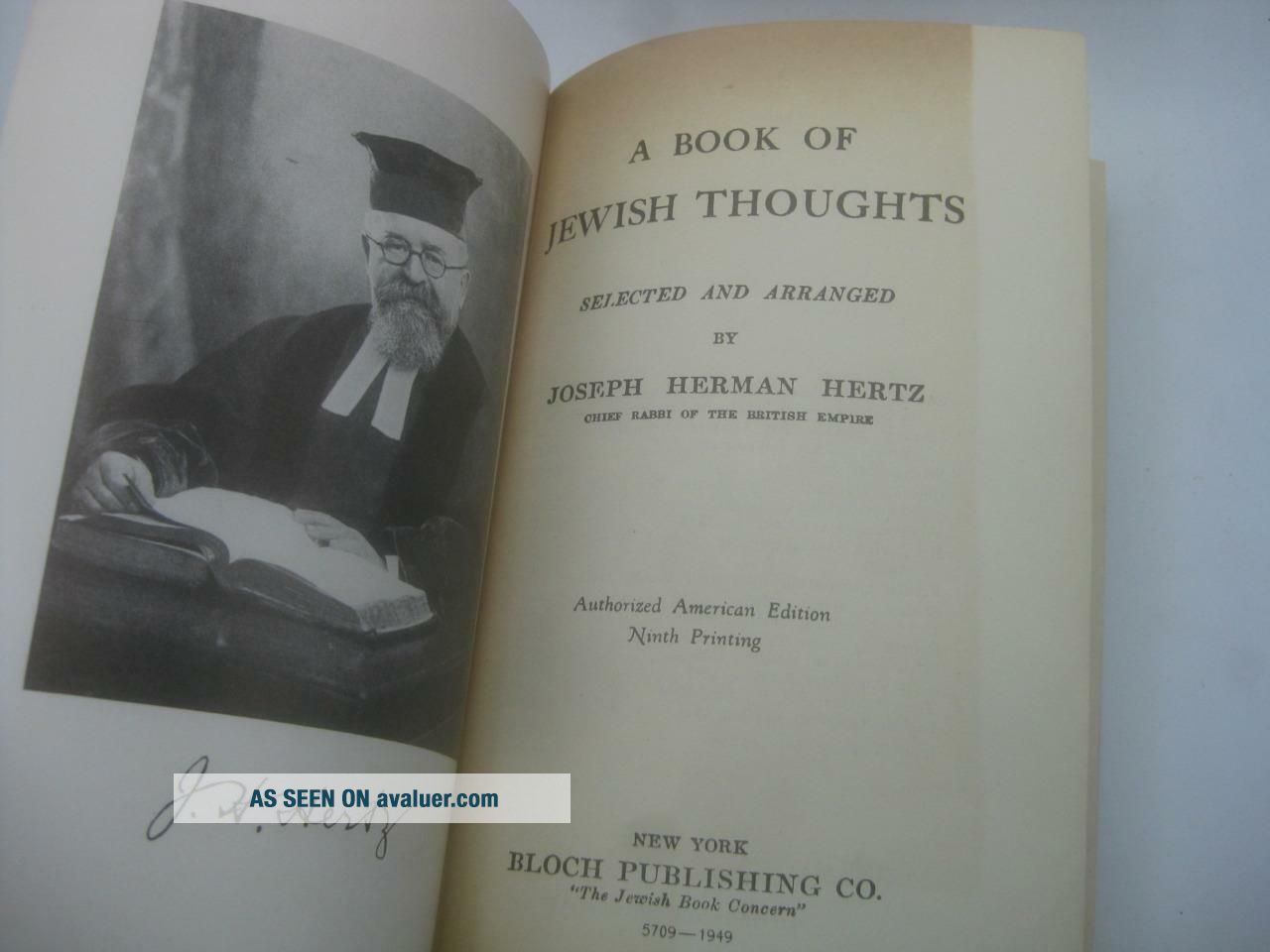 1949 By Chief Rabbi J. H. Hertz A Book Of Jewish Thoughts | #5207036