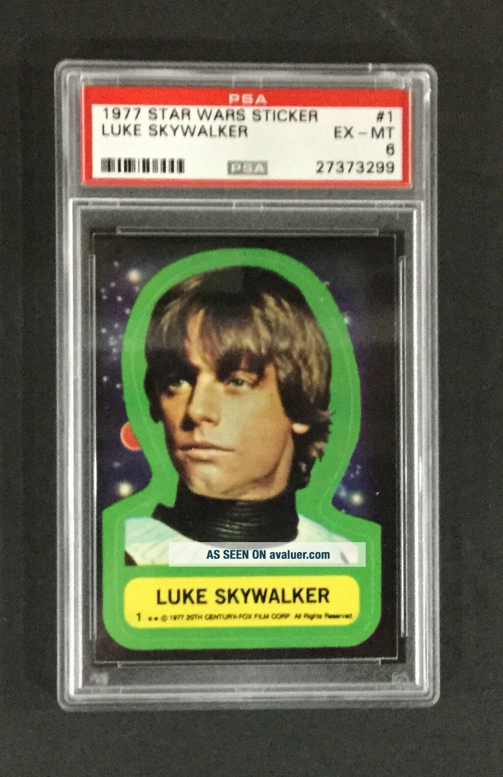 1977 STAR WARS STICKER 1 LUKE SKYWALKER PSA 6 | #5165611