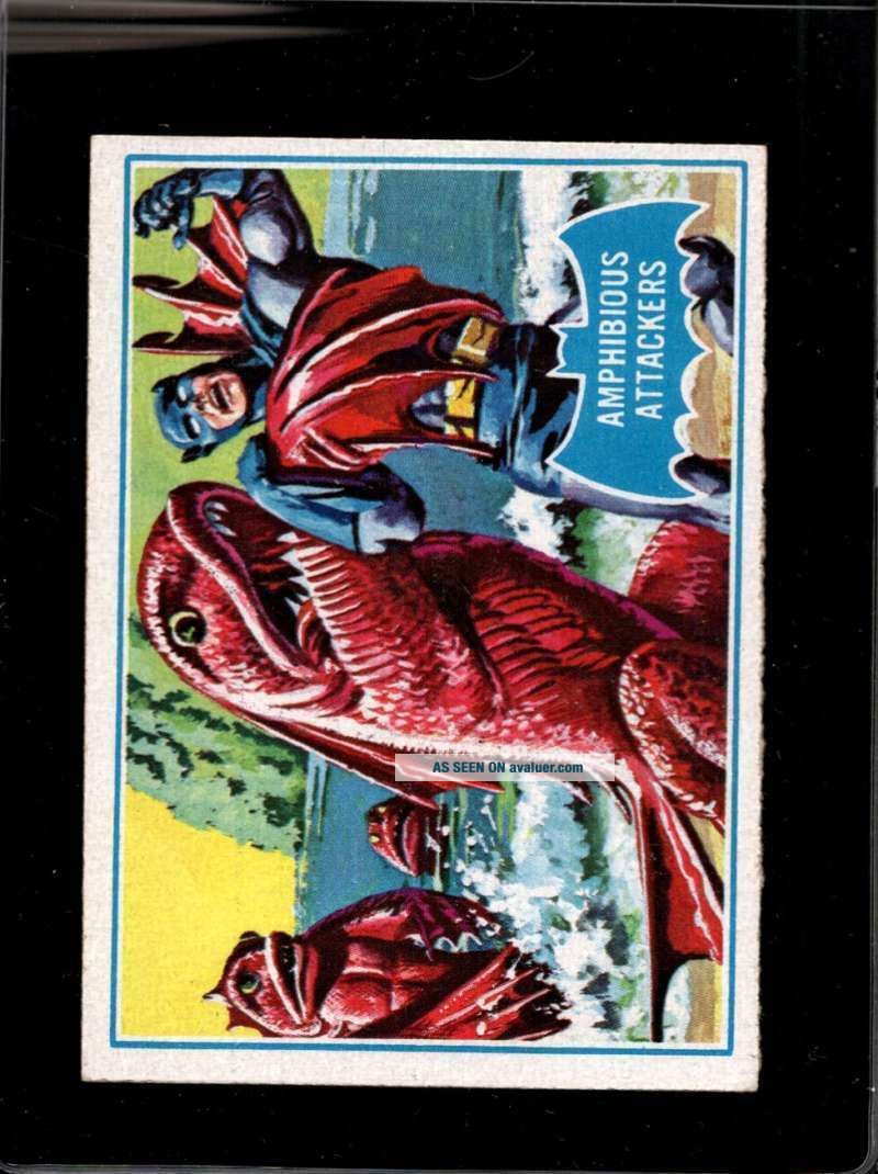 1966 TOPPS BATMAN SERIES B BLUE BAT 10 AMPHIBIOUS ATTACKERS EXMT SET B ...