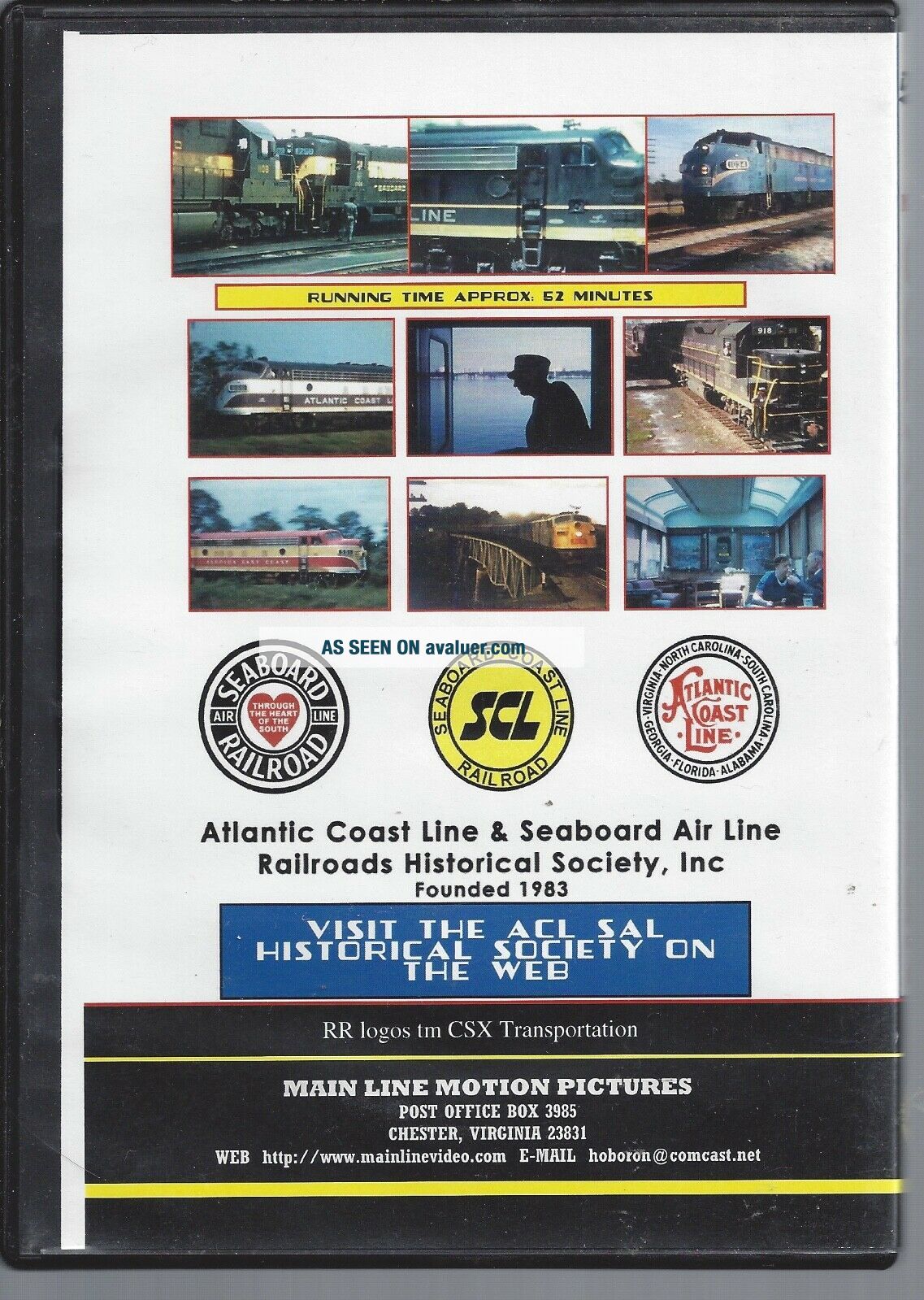 SCl ACL SAL L&N FEC Seaboard Coast Line Railroad DVD Main Line Motion ...