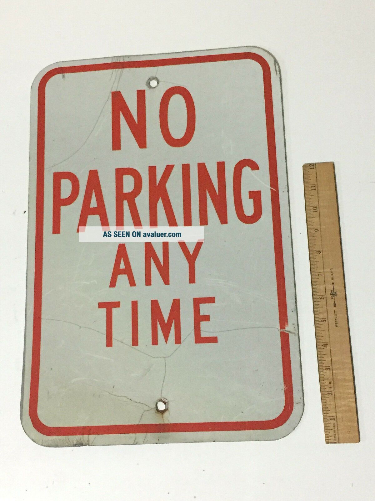 NO PARKING ANY TIME Metal Reflective Traffic Sign Collectible Vintage ...