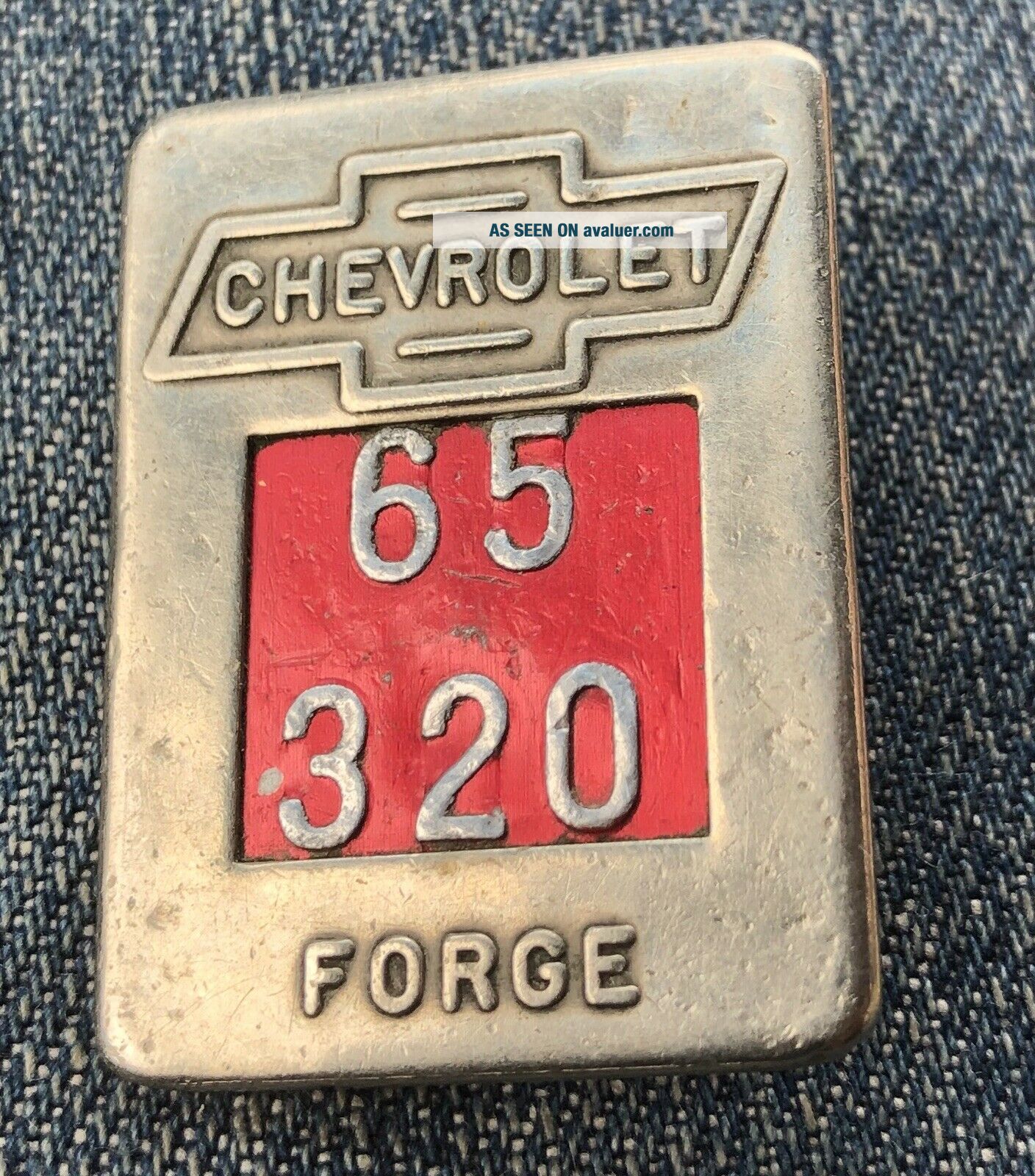 VINTAGE CHEVROLET FORGE FACTORY EMPLOYEE ID PIN BADGE | #5215744