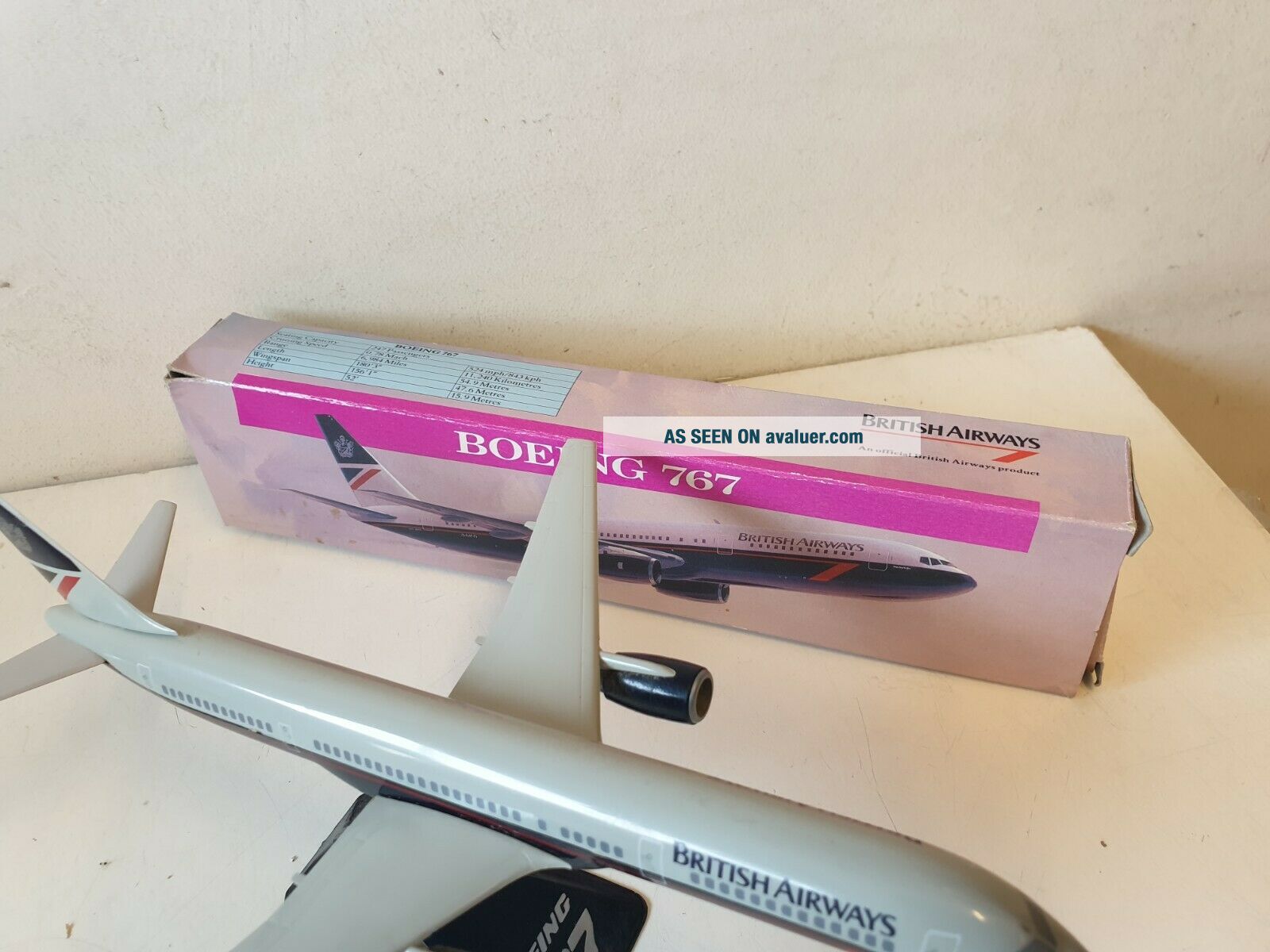 WOOSTER - BOEING 767 - BRITISH AIRWAYS - SMALL SCALE PLASTIC DESKTOP ...