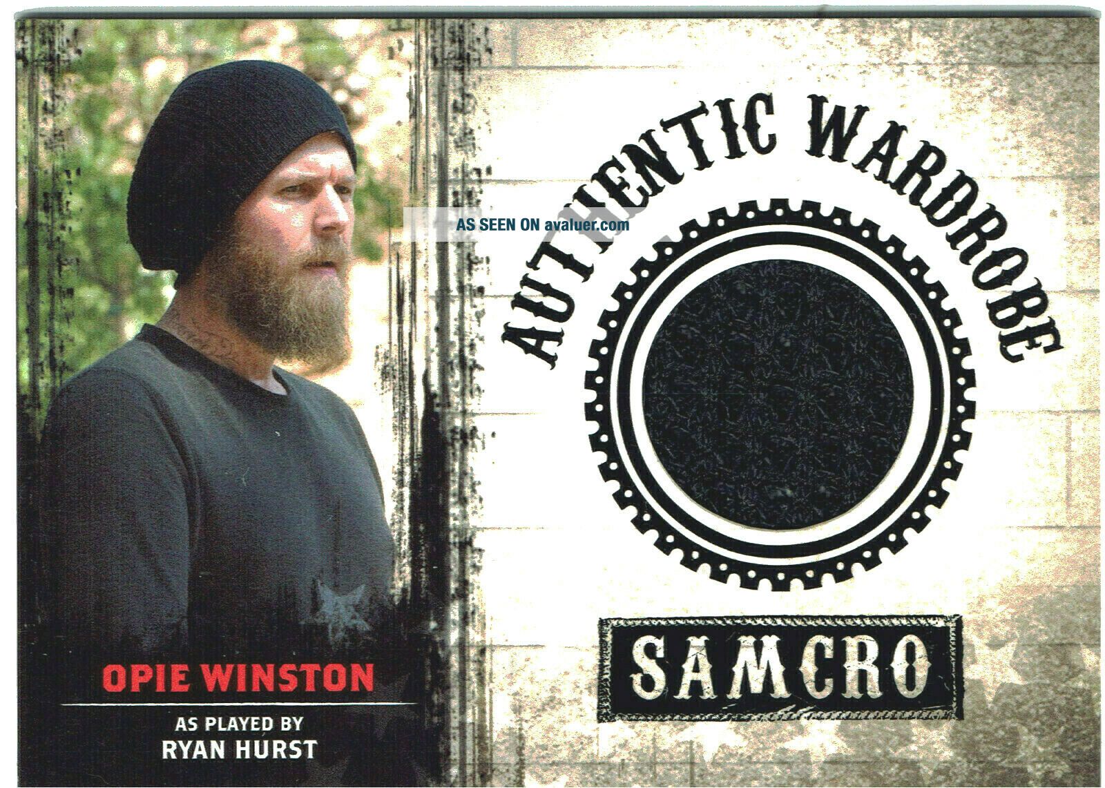Sons Of Anarchy Seasons 1 - 3 Wardrobe Costume Card M06 Ryan Hurst Opie ...