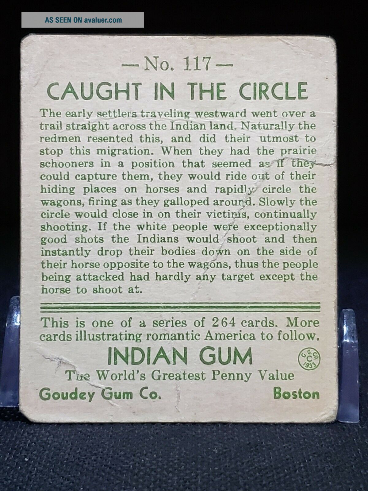 1933 Goudey Indian Gum Cards 117 Caught In The Circle | #5211166