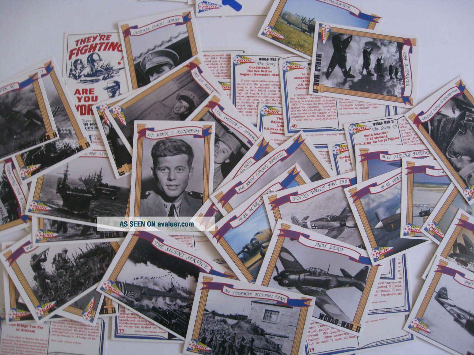 WORLD WAR II 1992 Pacific Trading Cards Set Of 65 AIRCRAFT SHIPS BIO ...