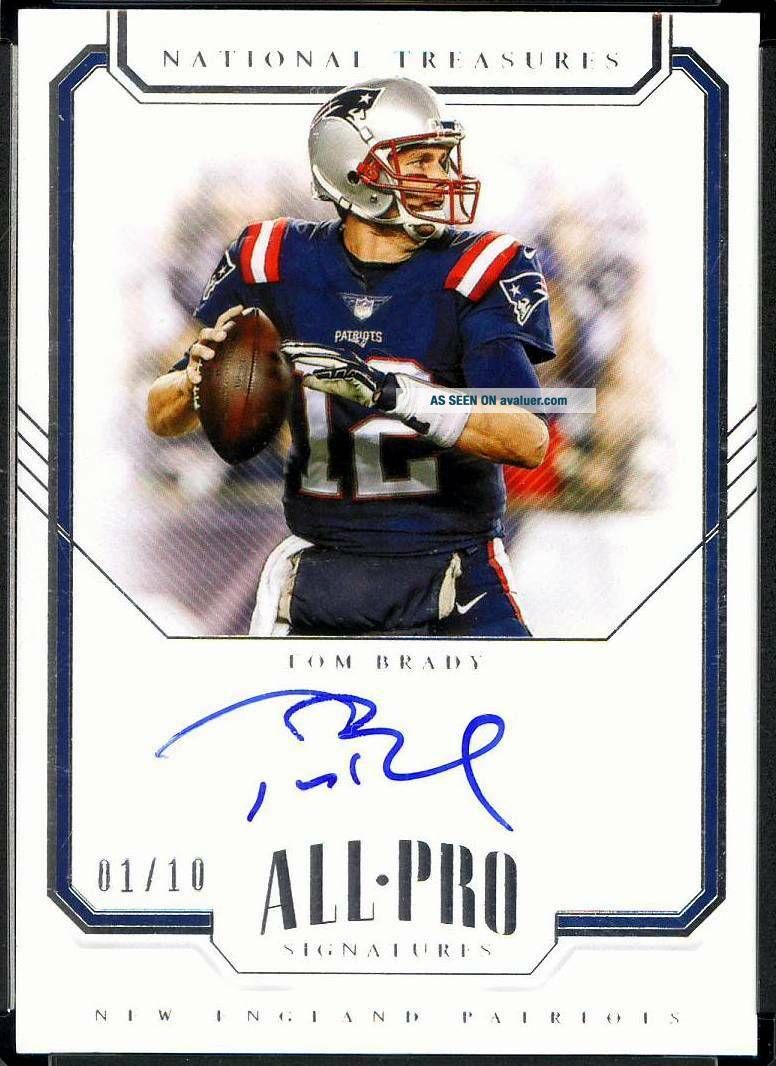2018 National Treasures Tom Brady All - Pro On Card Auto 1/10 Autograph ...