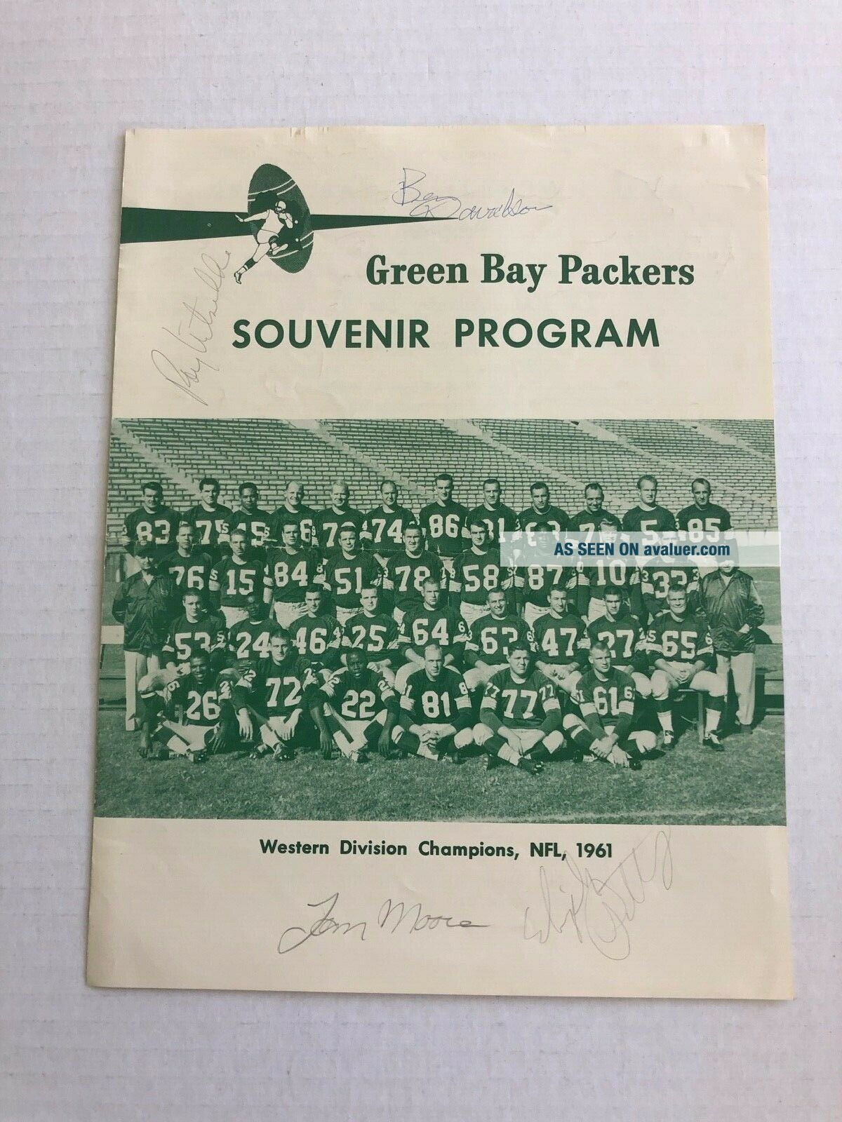 Green Bay Packers Souvenir Program 1961 With Autographs | #5339630